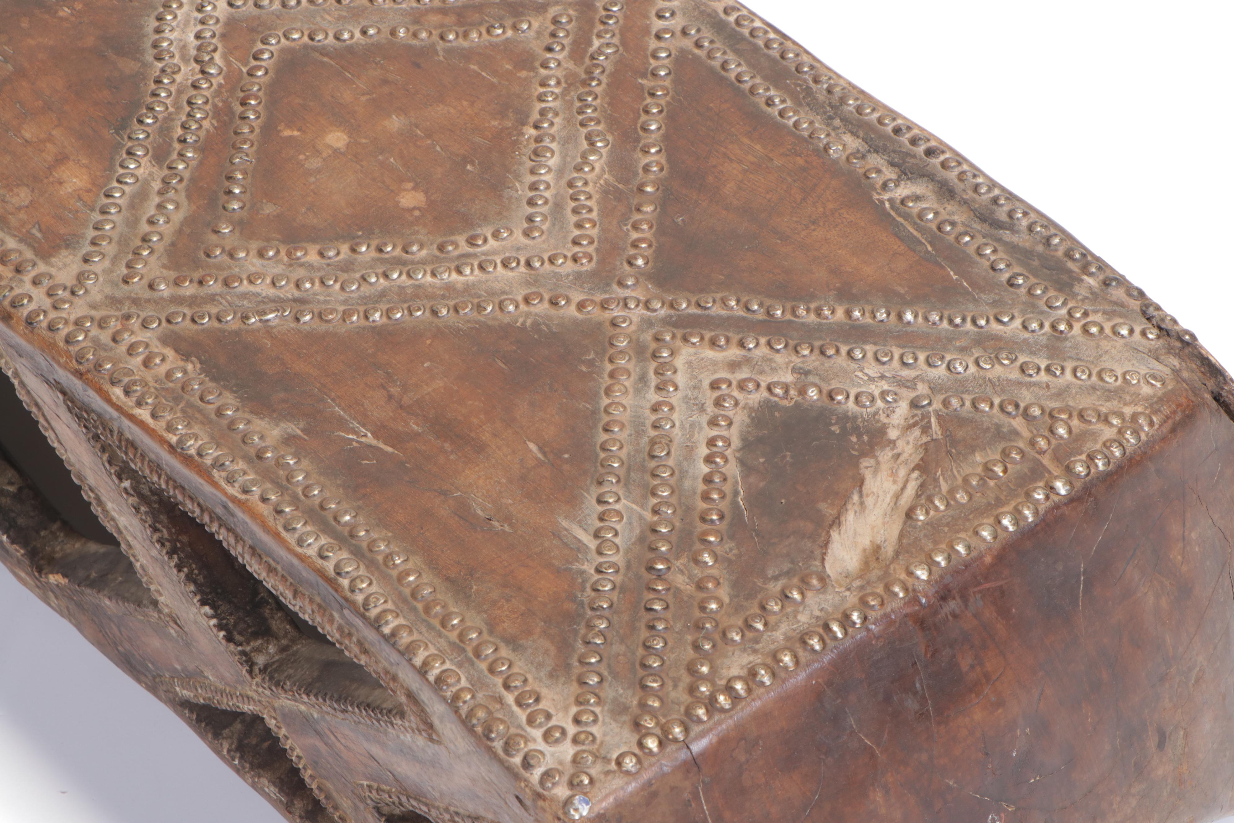Zaire Tabwa People Hand-Carved and Nailhead Trim Wooden Chieftain's Bed ...