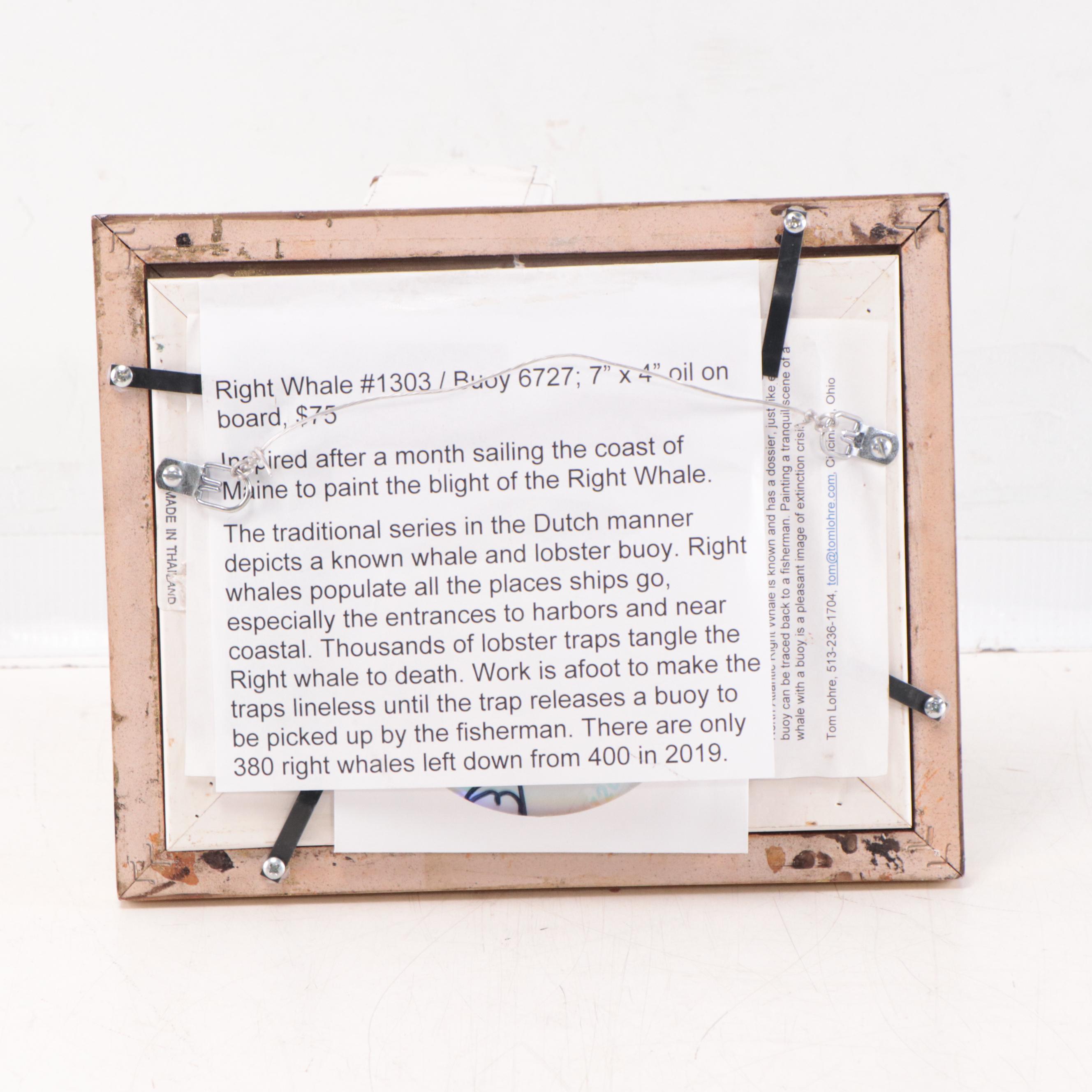 Tom Lohre Oil Painting "Right Whale #1303/Buoy 6727," 2019 | EBTH