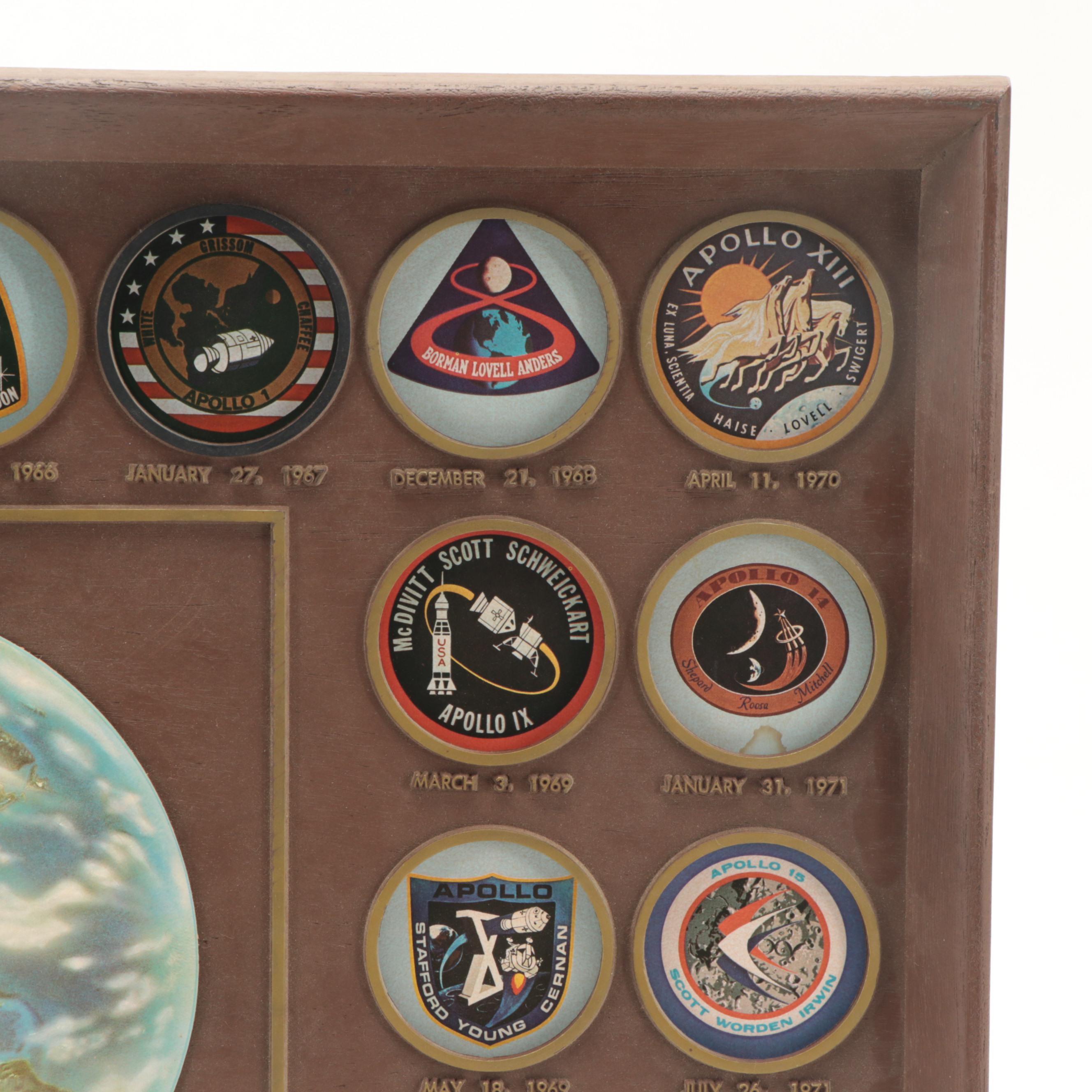 NASA Space Mission Flight Badge Decal Framed Display, 1961–1972 | EBTH