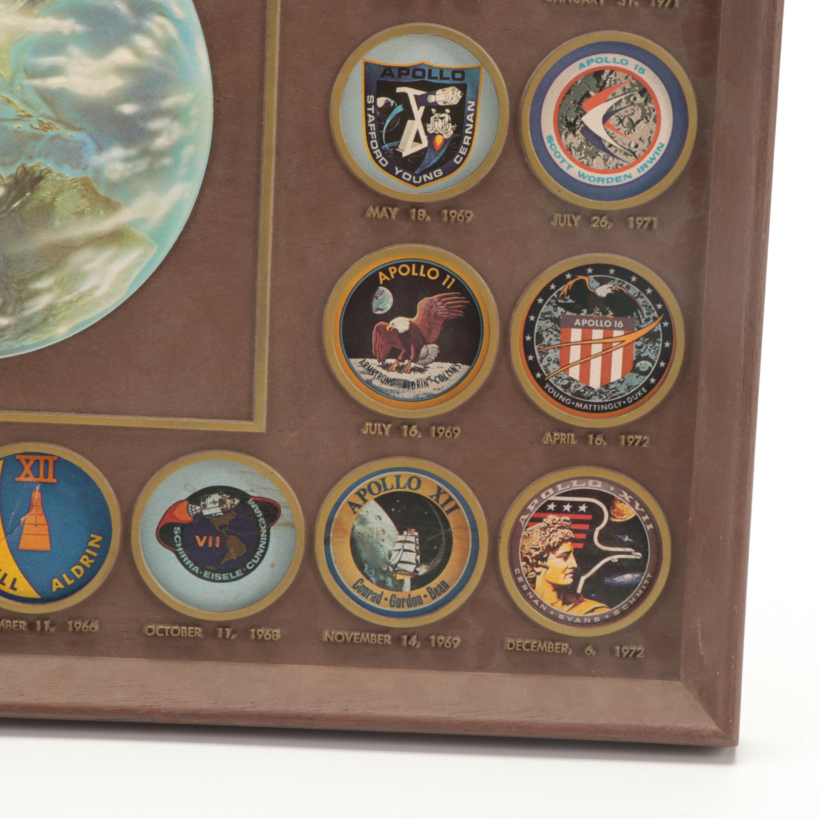 NASA Space Mission Flight Badge Decal Framed Display, 1961–1972 | EBTH