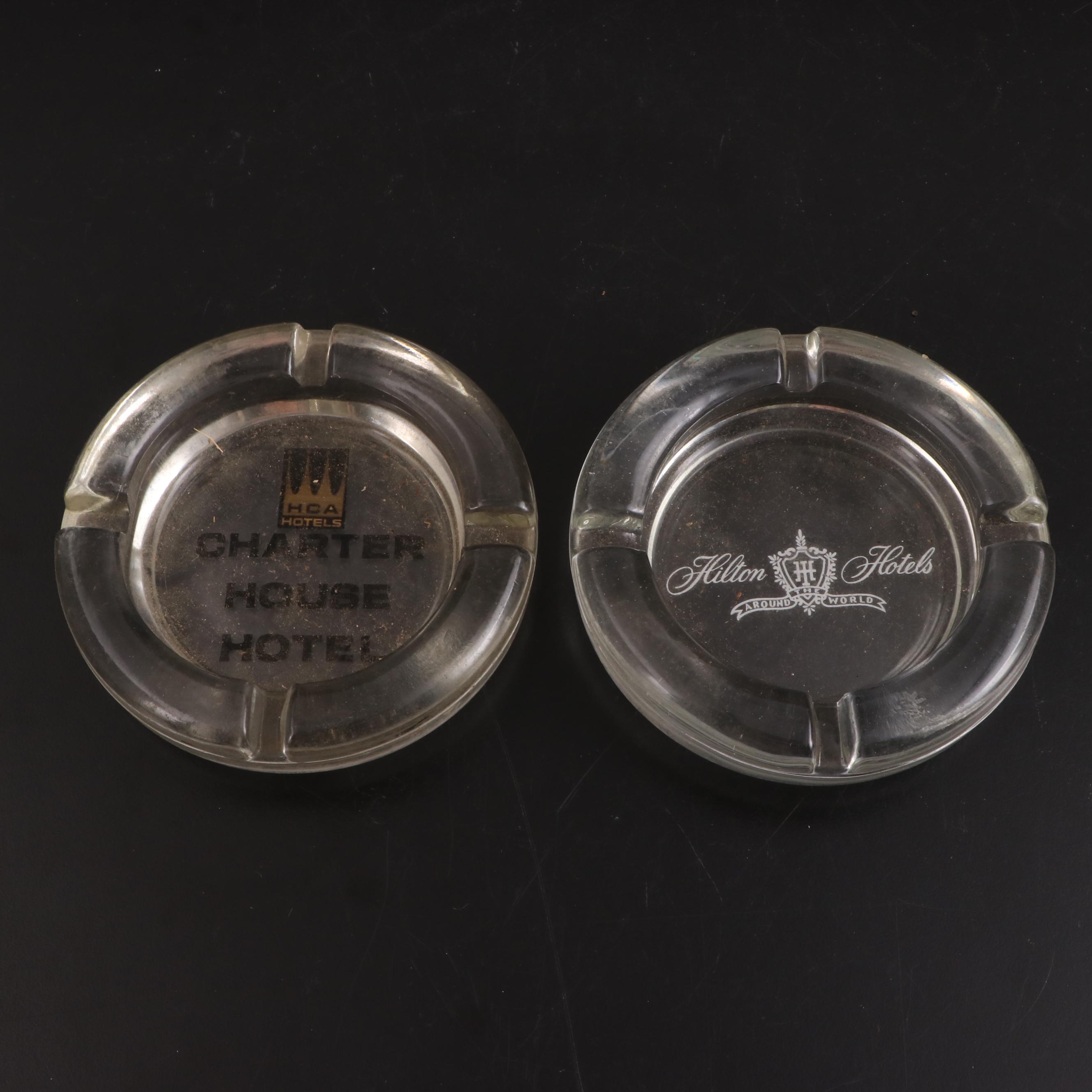 Holiday Inn and Other Motel Glass Advertising Ashtrays with Apollo ...