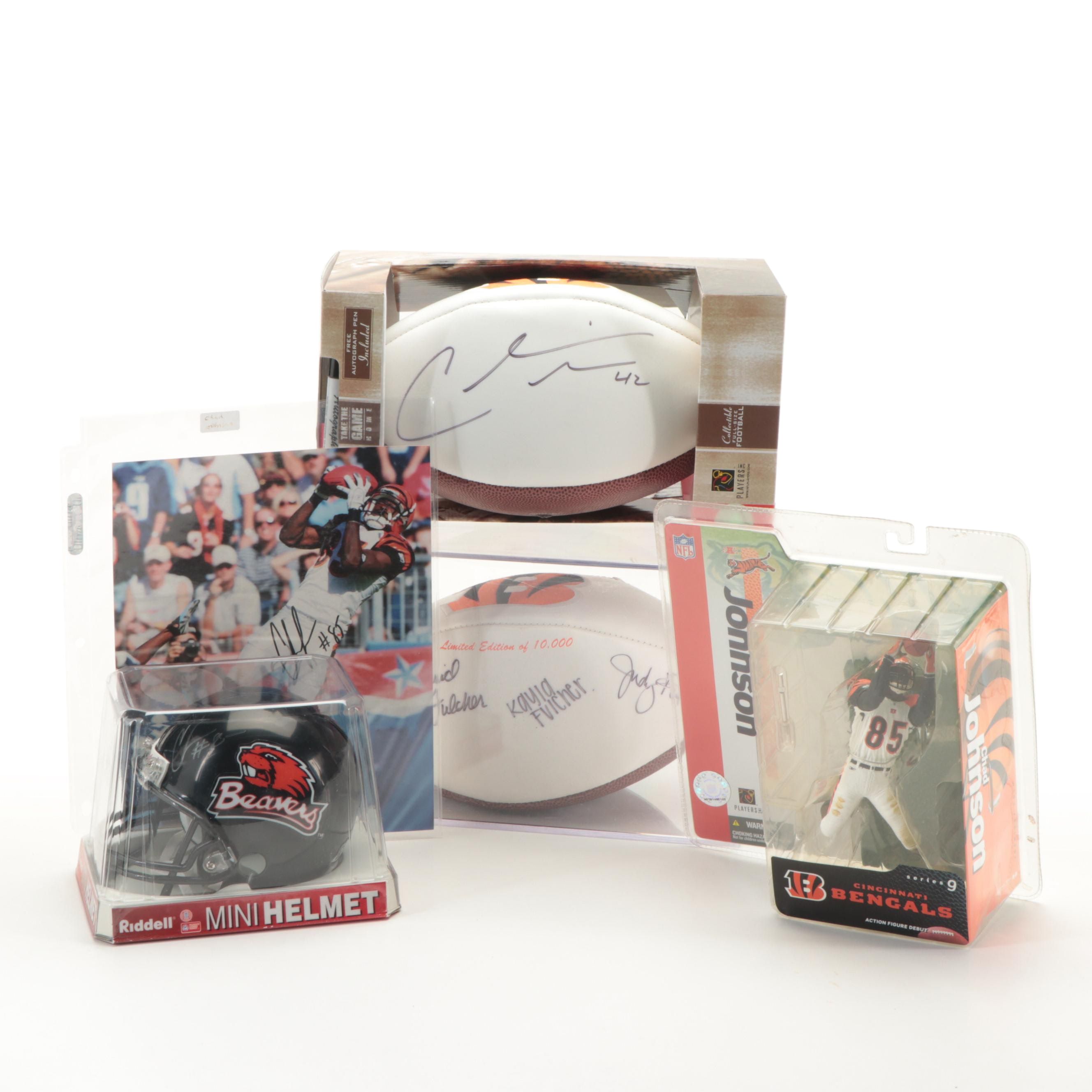 Cincinnati Bengals Johnson, Fulcher and Crocker Signed Footballs ...