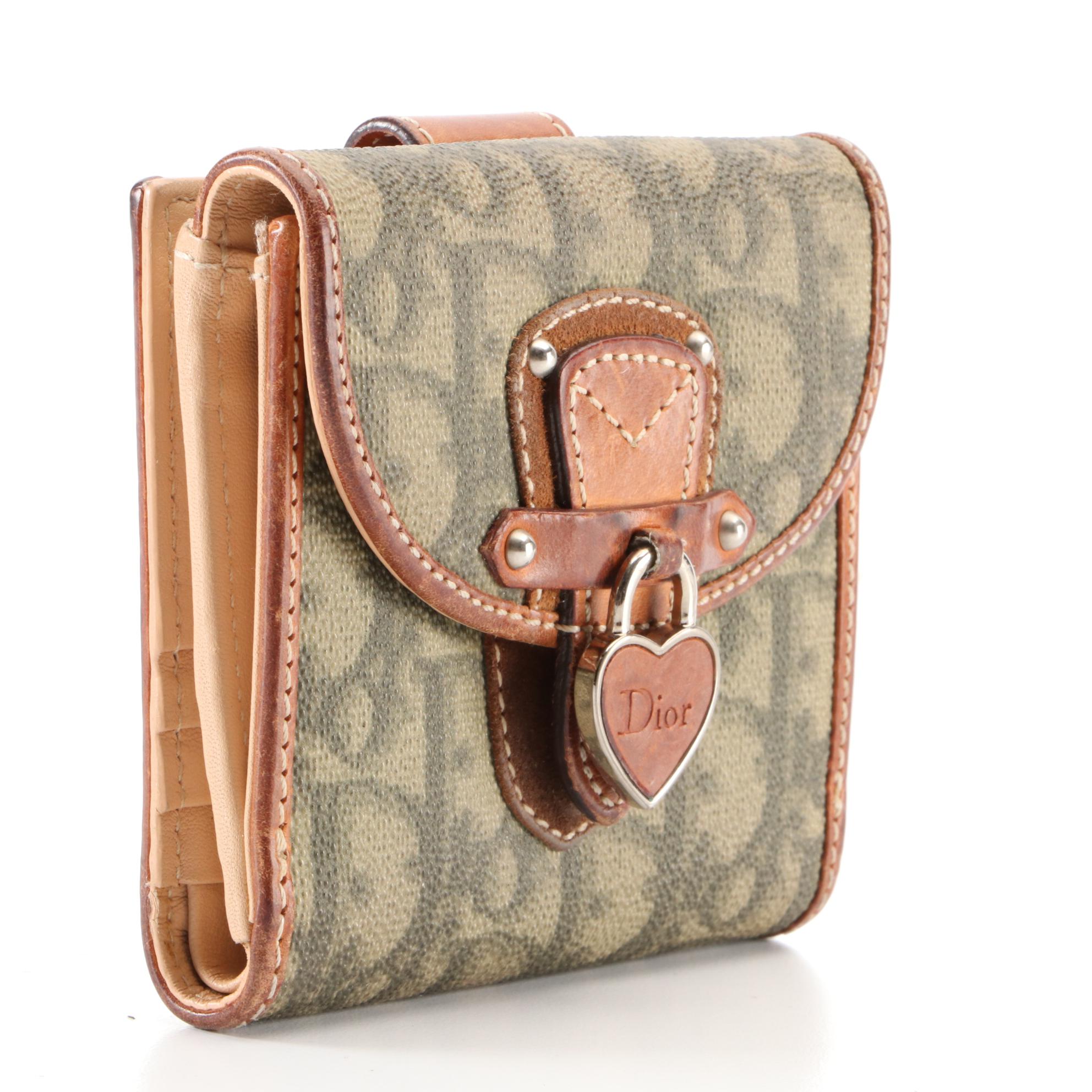 Christian Dior Compact Wallet in Monogram Coated Canvas and Leather | EBTH