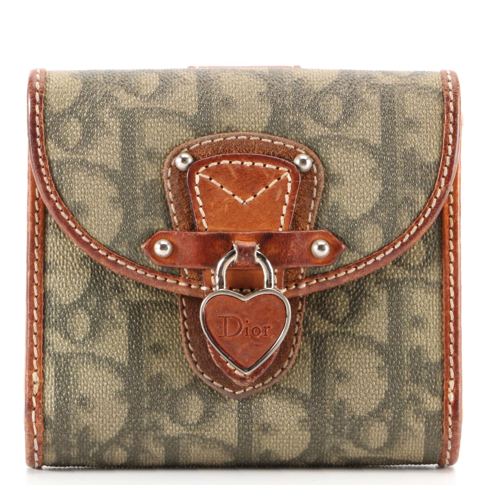 Christian Dior Compact Wallet in Monogram Coated Canvas and Leather | EBTH