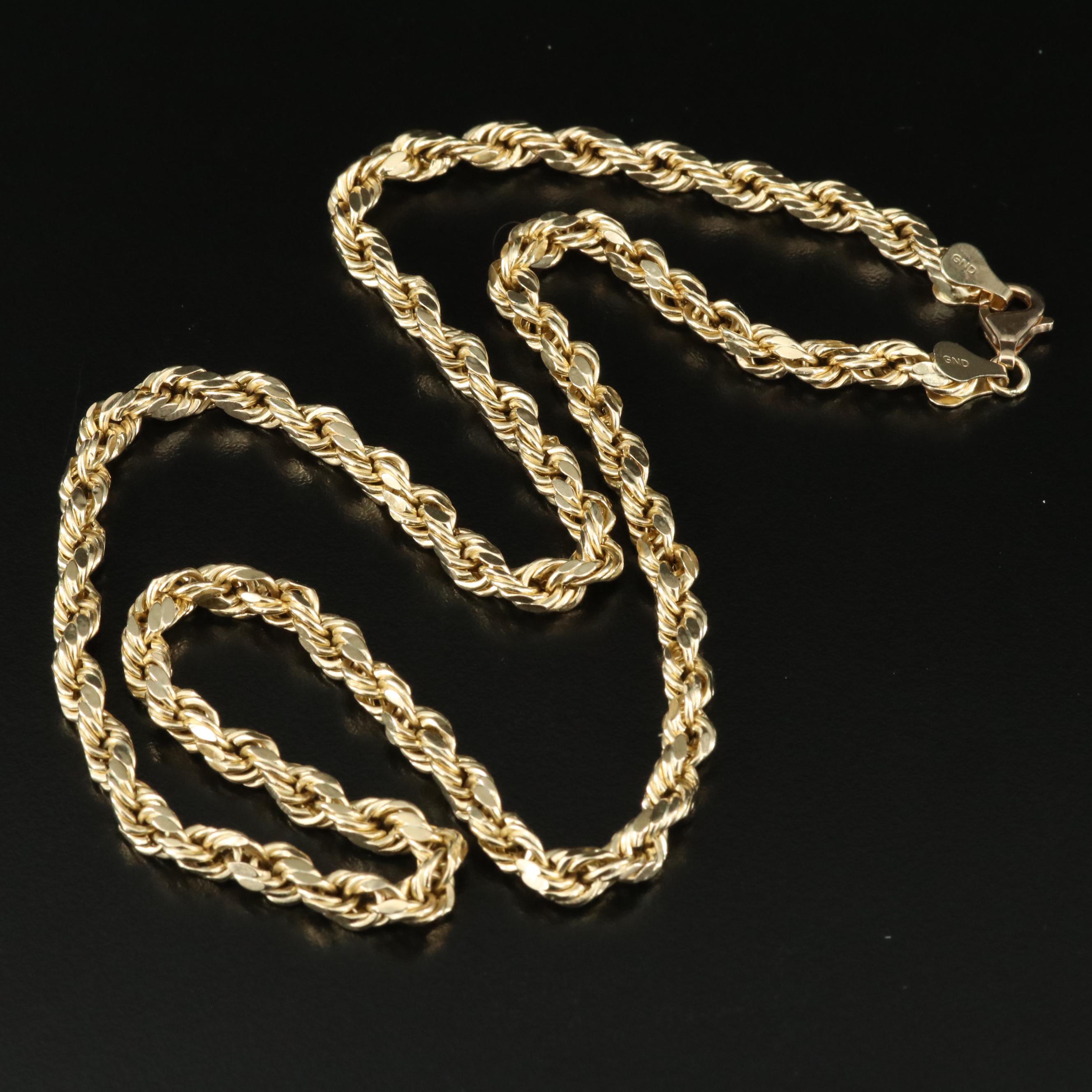 10K Rope Chain Necklace | EBTH