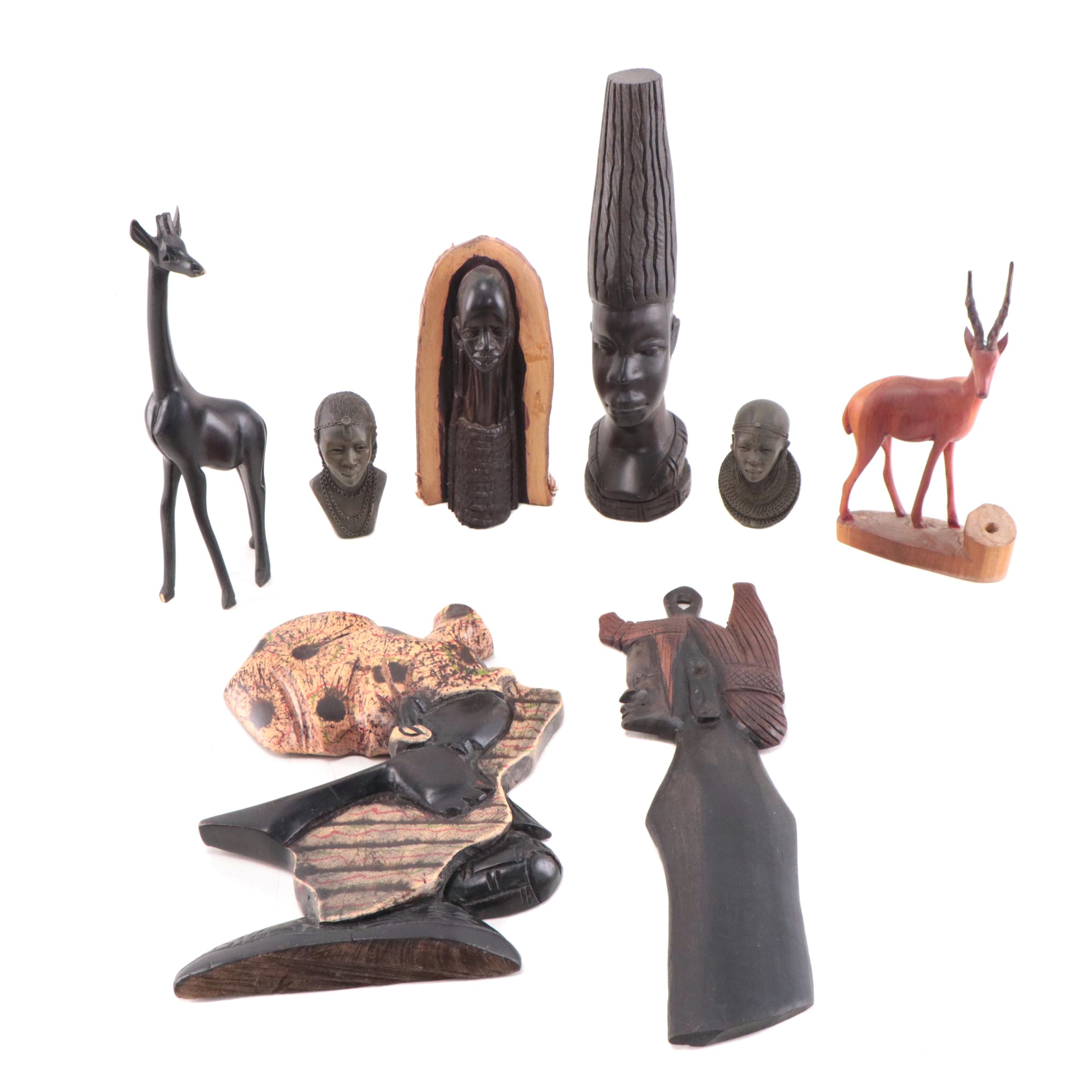 Ben Apollo Maasai Pottery Male and Female Busts with Varied African ...