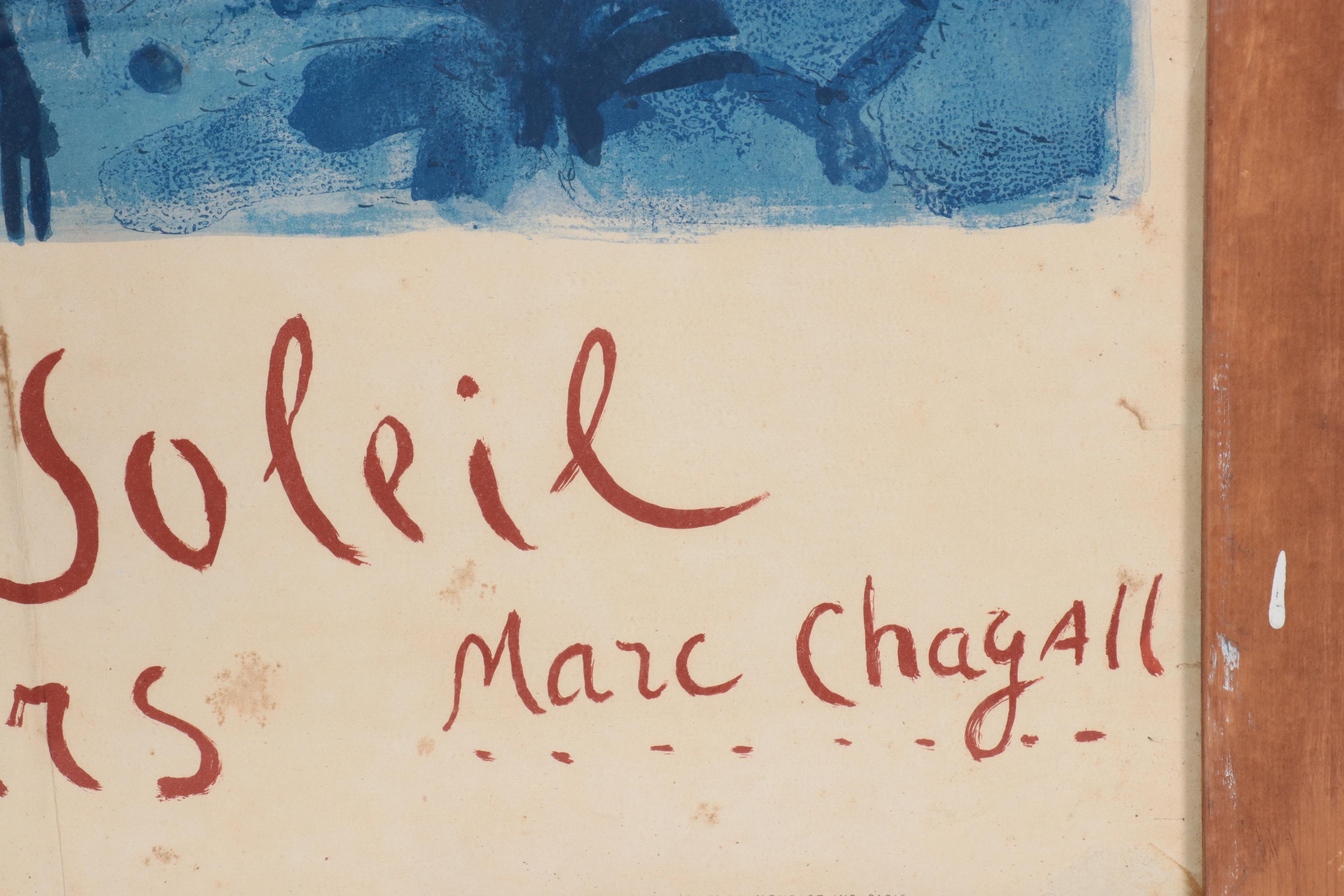 Marc Chagall Lithograph Poster "Nice Soleil Fleurs," 1962 | EBTH