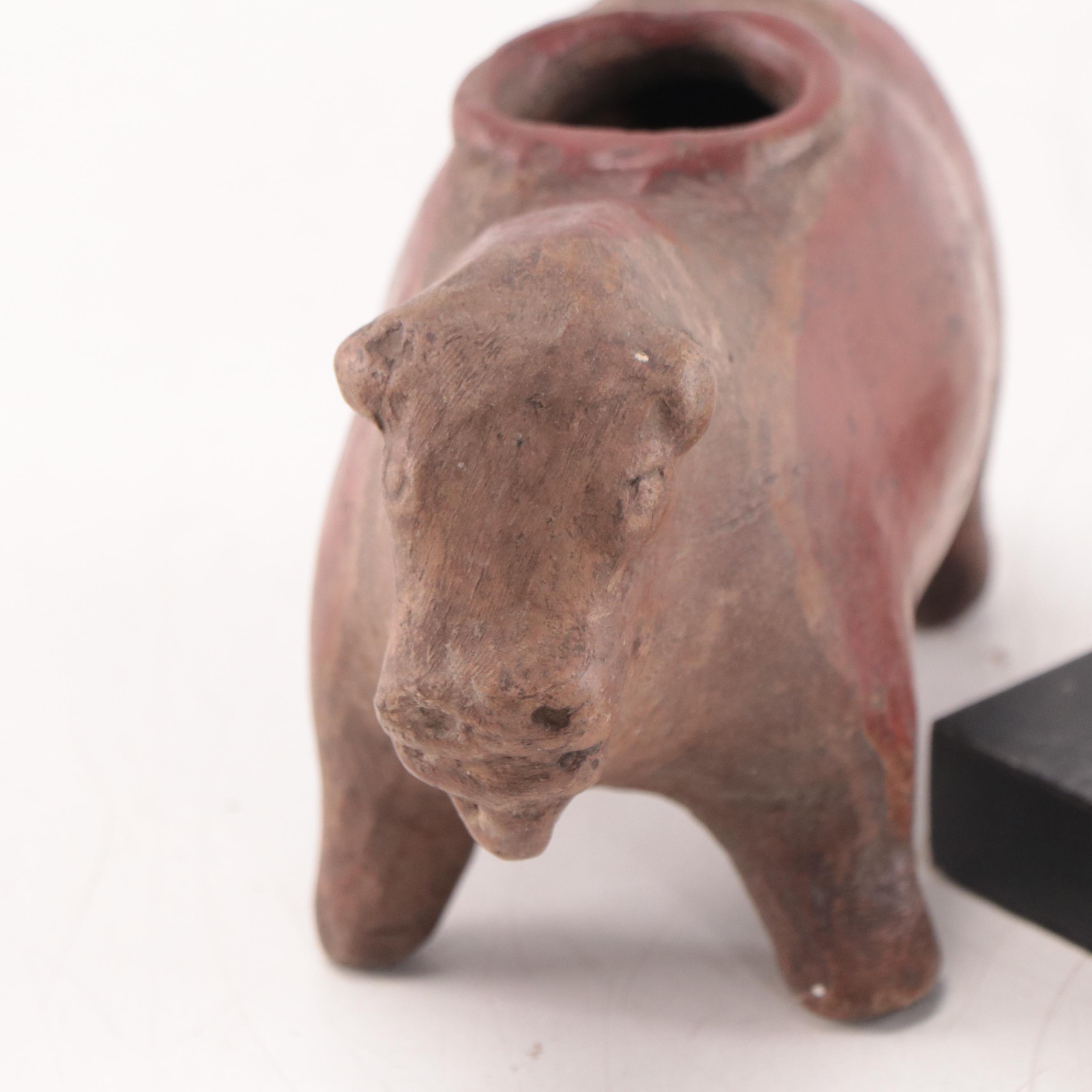 Mexican Style Clay Boar Effigy Vessel | EBTH