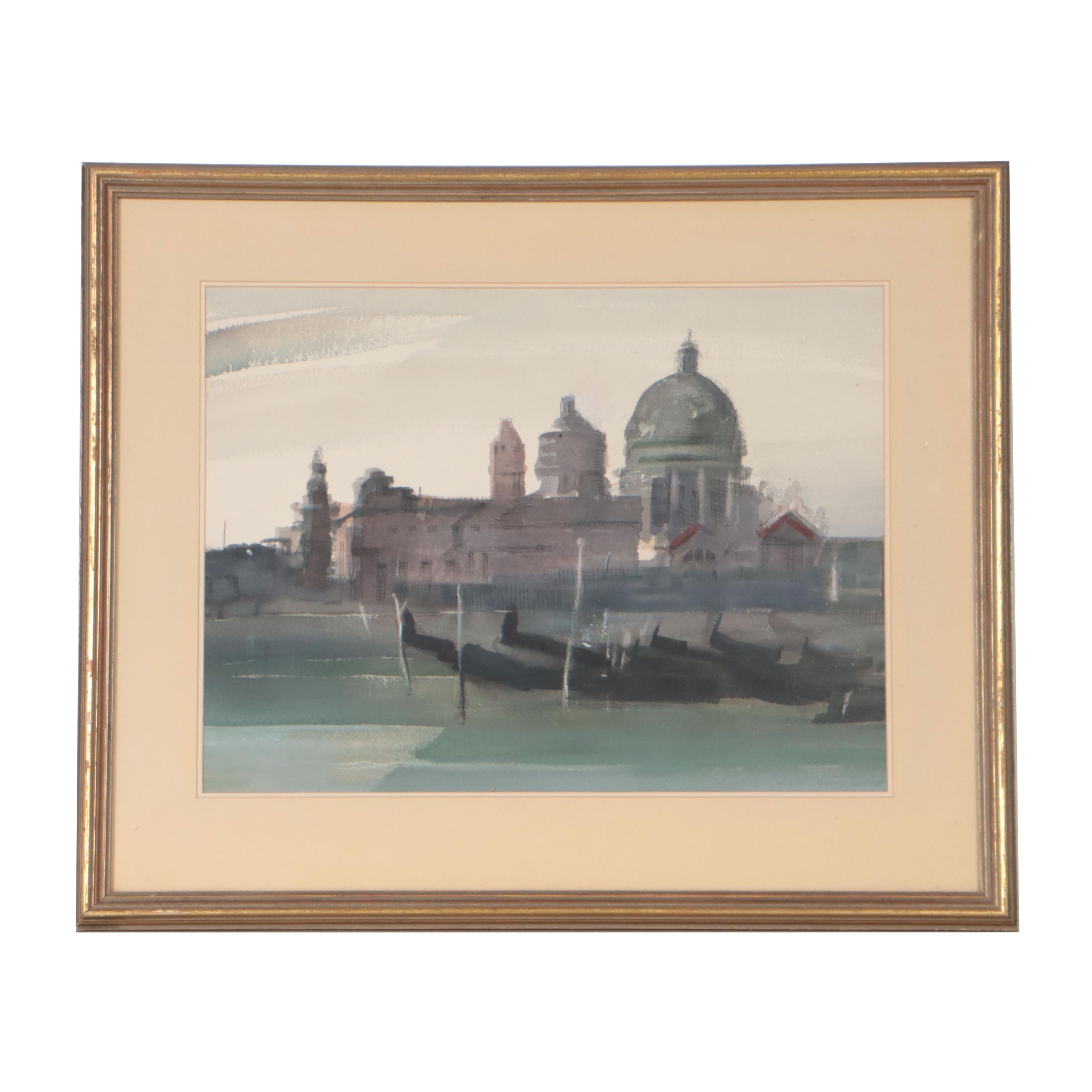 Orville Carroll Watercolor Painting "Venice," 1970 | EBTH