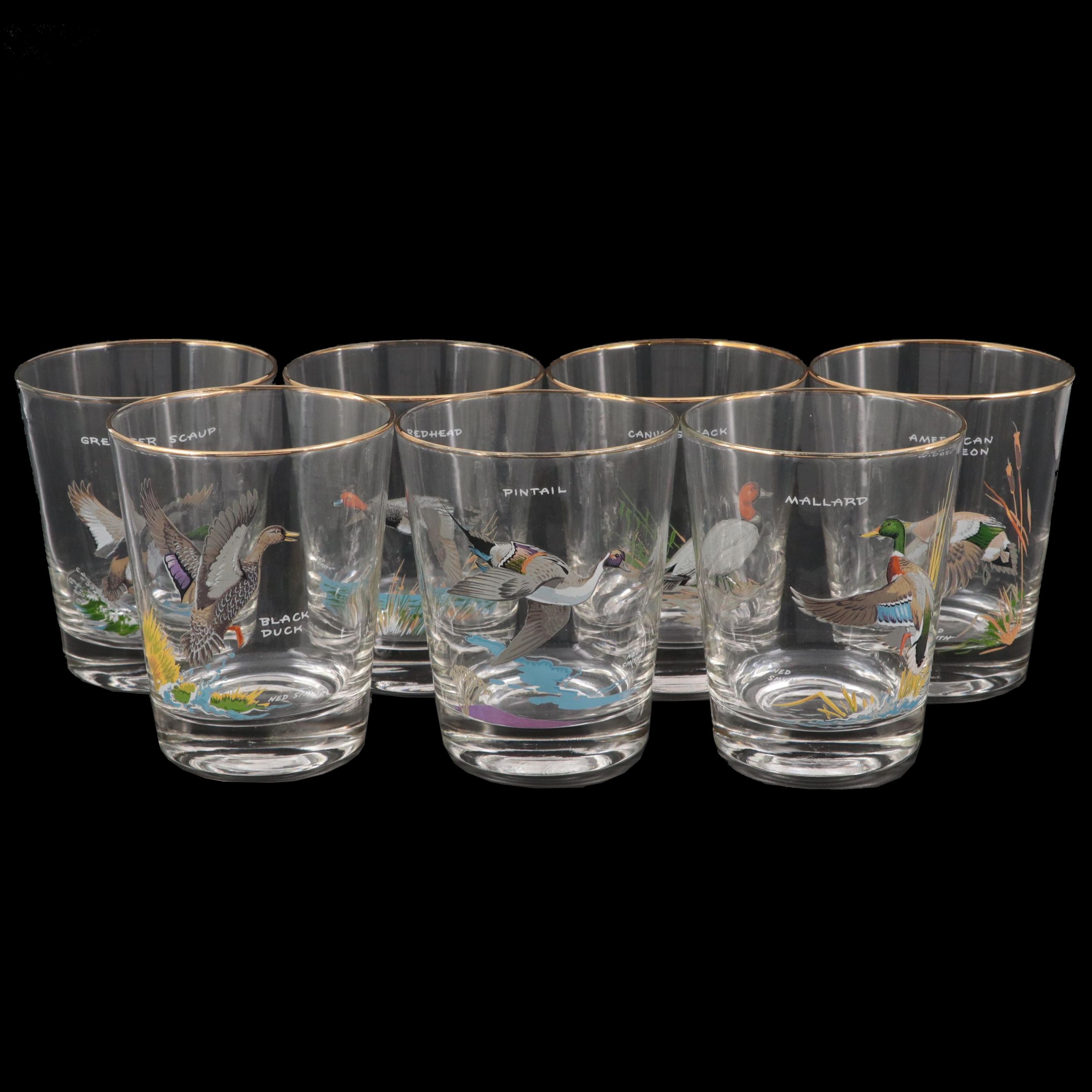 Ned Smith Game Birds Highball Glasses, Late 20th Century | EBTH