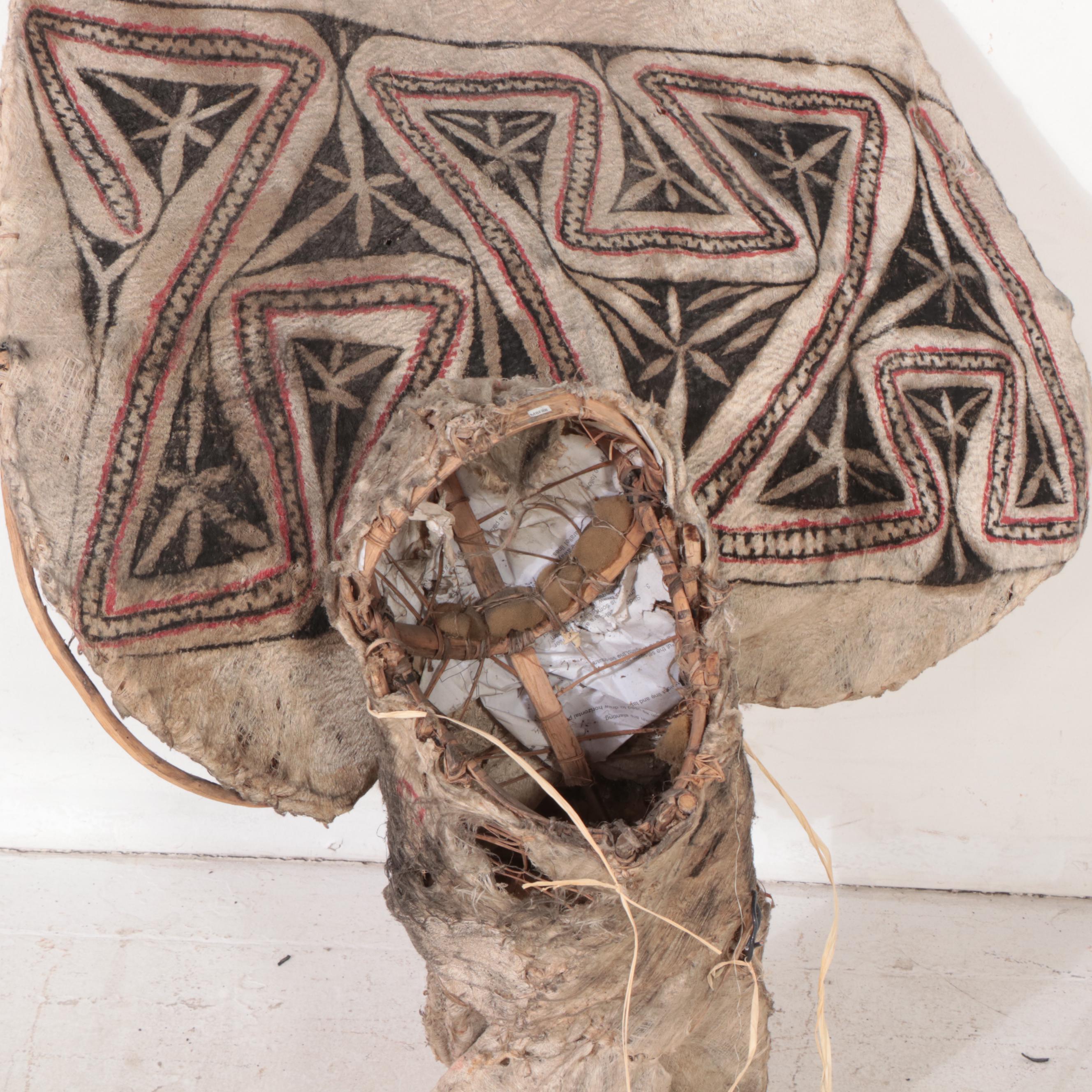 Baining Large-Scale Barkcloth Dance Mask, Papua New Guinea/New Britain ...