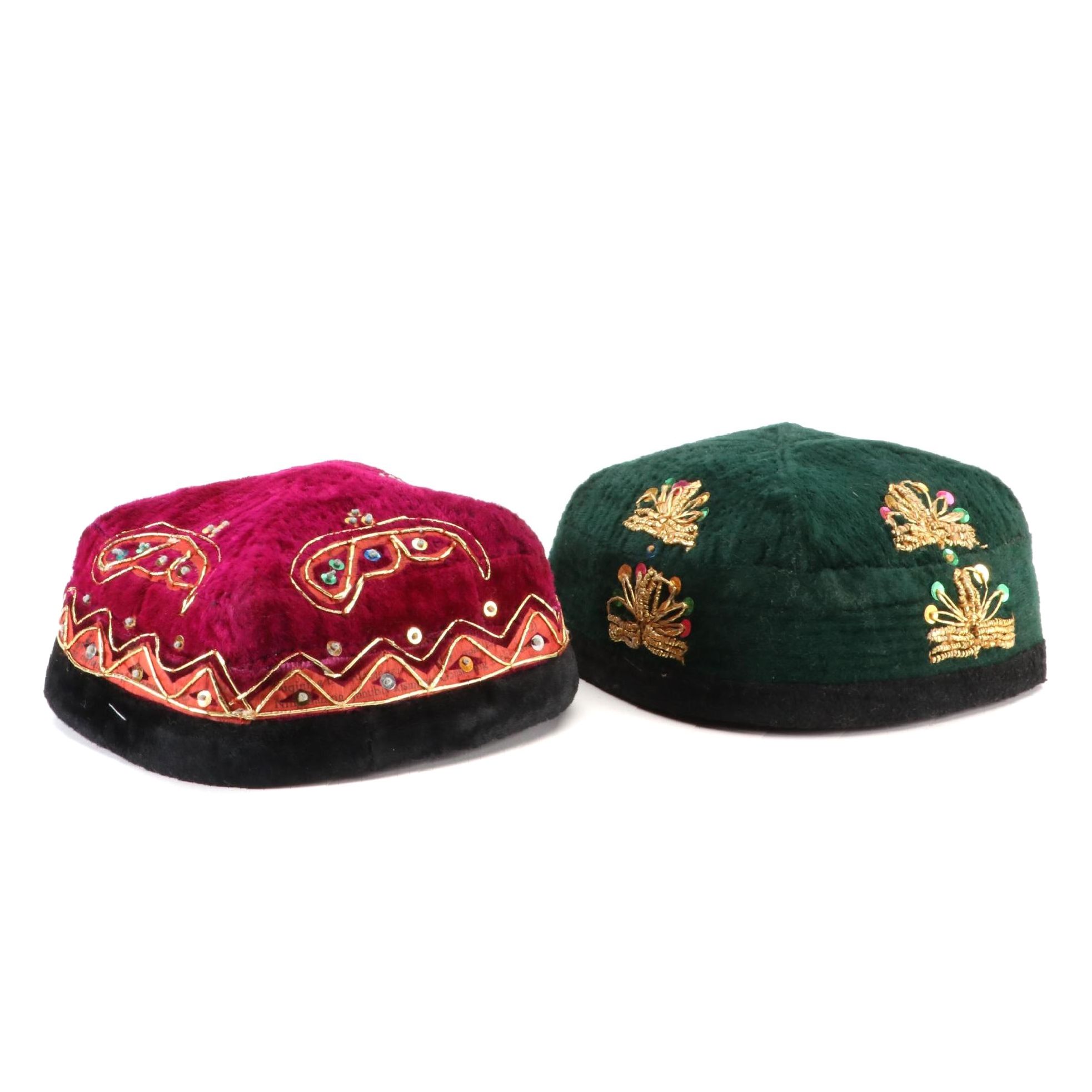 Handmade Central Asian Embroidered and Embellished Badam Doppa Hats | EBTH