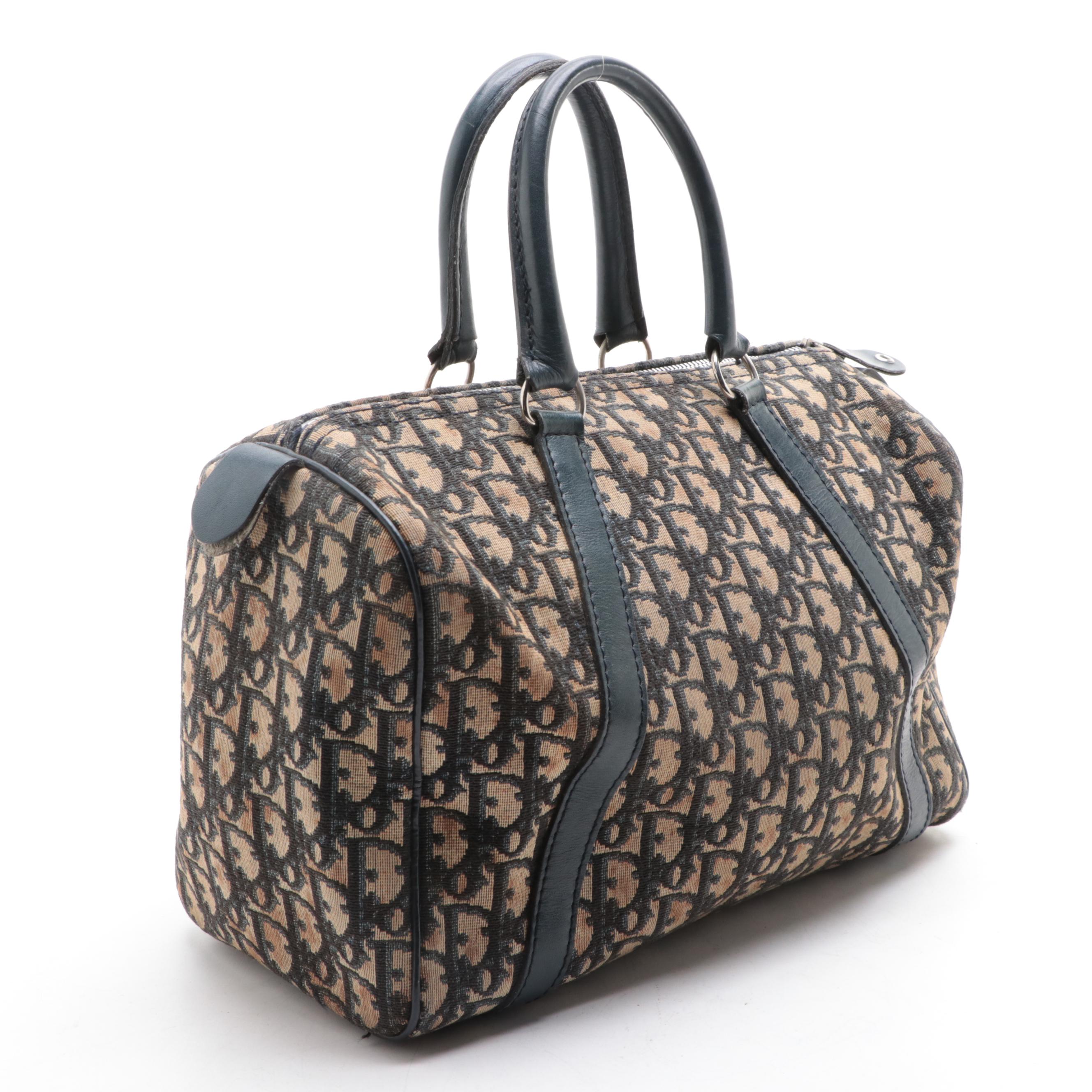 Christian Dior Boston Bag in Trotter Monogram Jacquard Canvas and ...