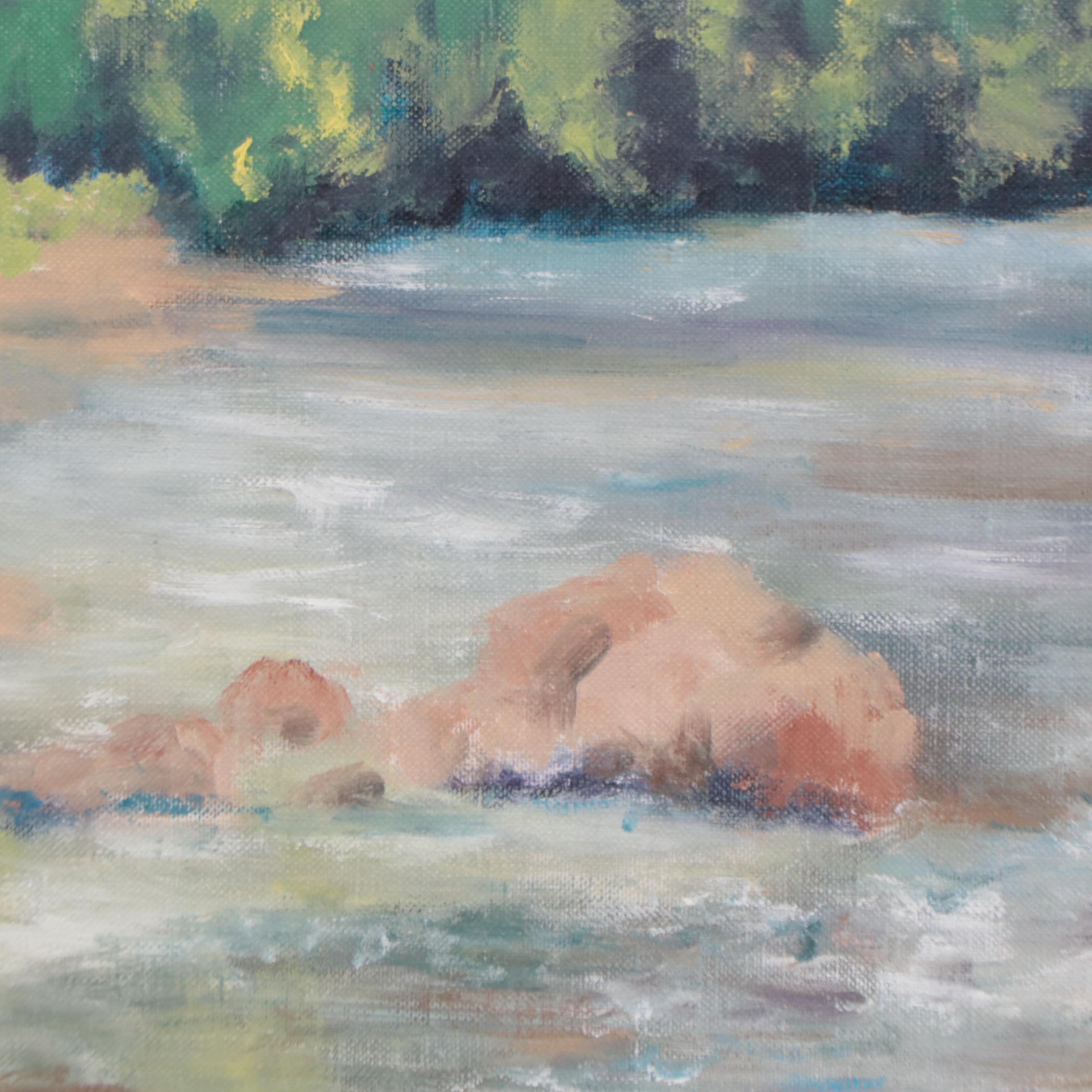 Susan Grier Oil Painting of Pond Landscape | EBTH