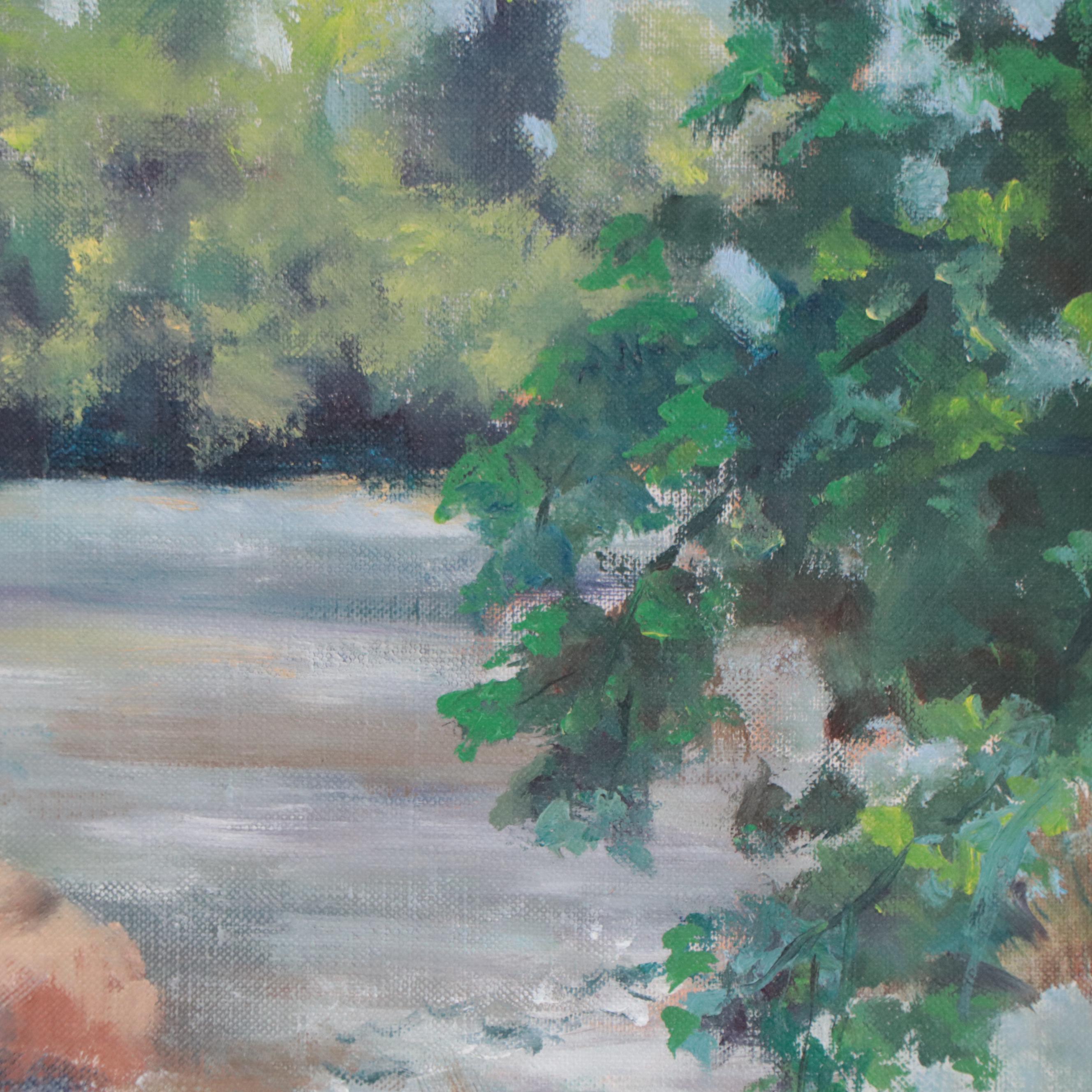 Susan Grier Oil Painting of Pond Landscape | EBTH