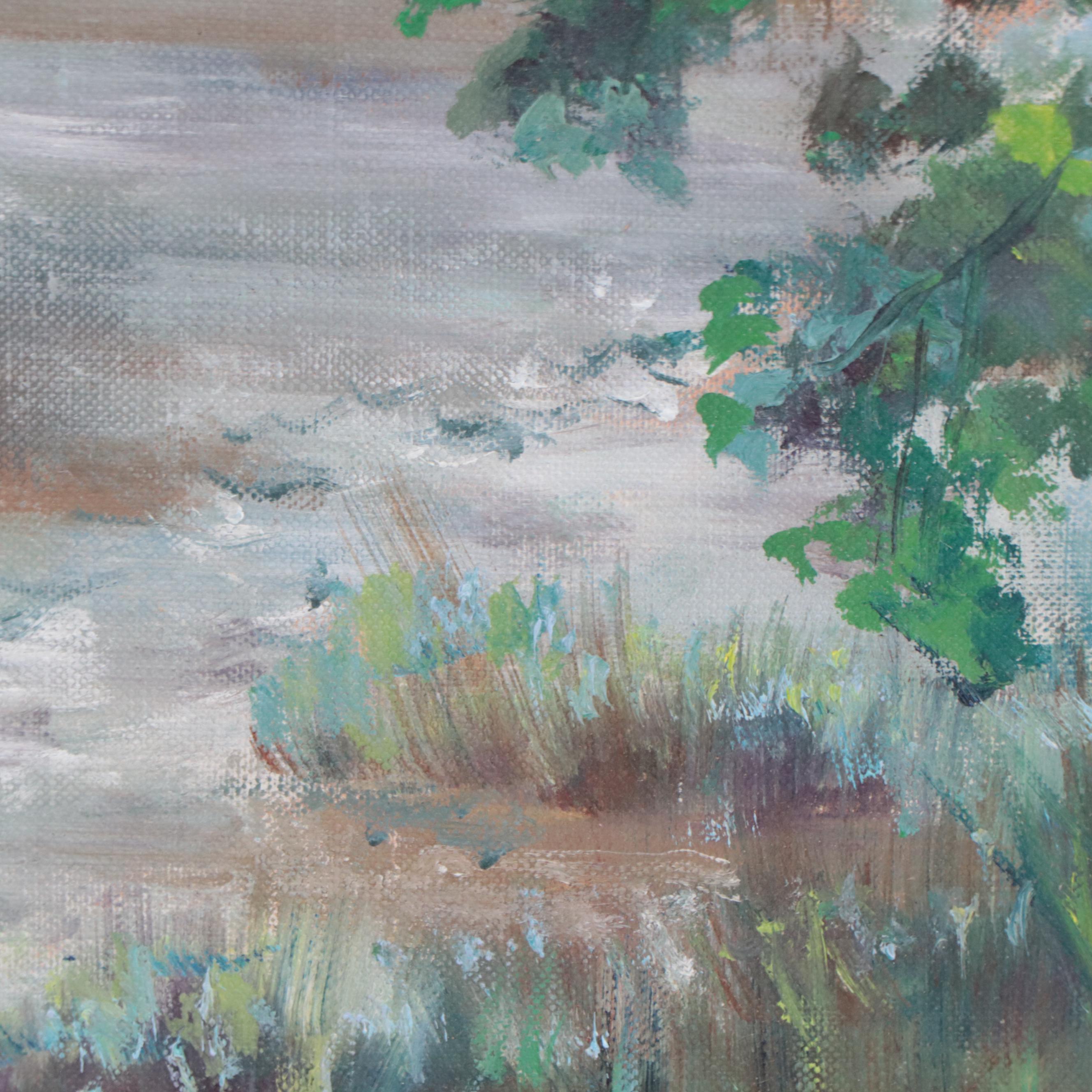Susan Grier Oil Painting of Pond Landscape | EBTH