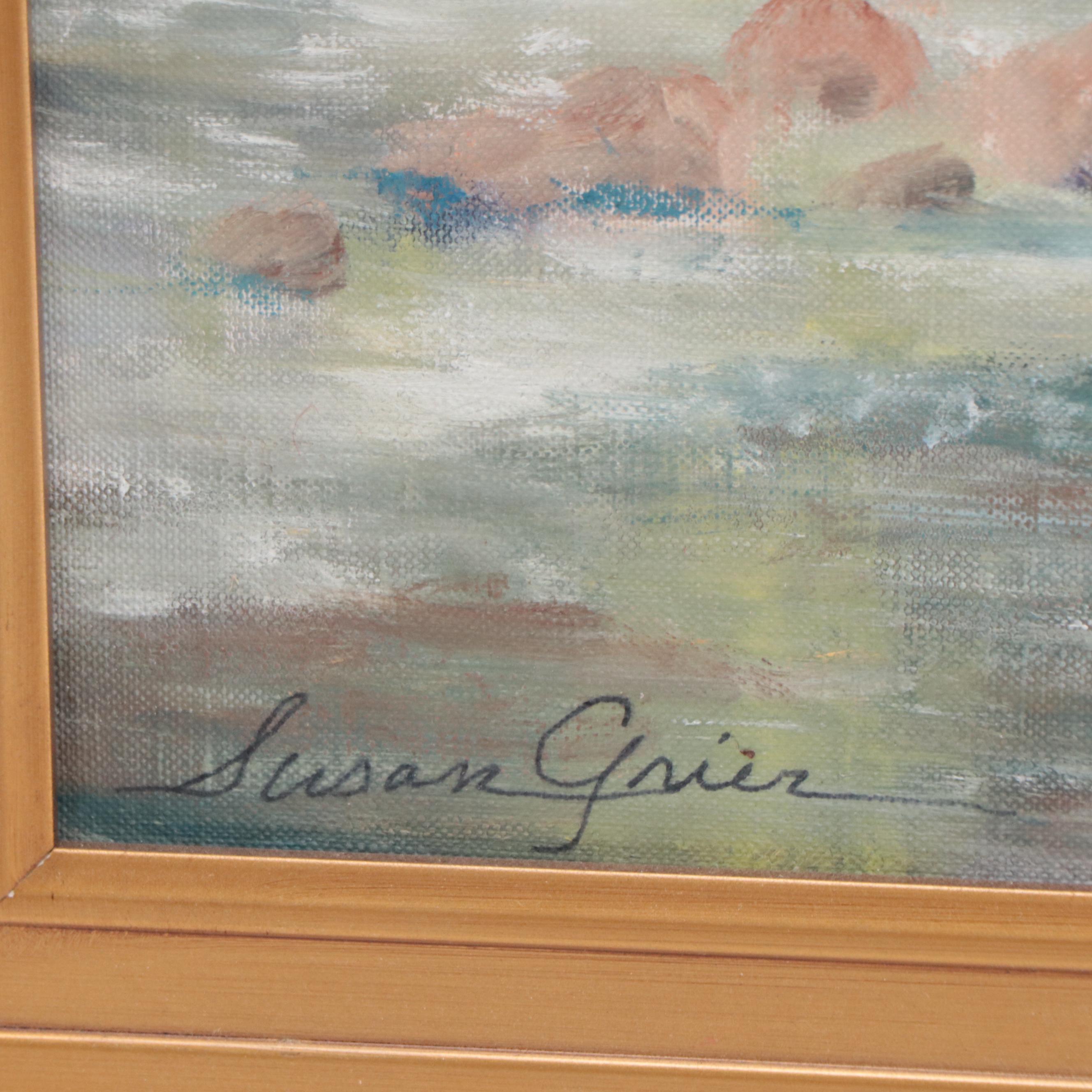Susan Grier Oil Painting of Pond Landscape | EBTH
