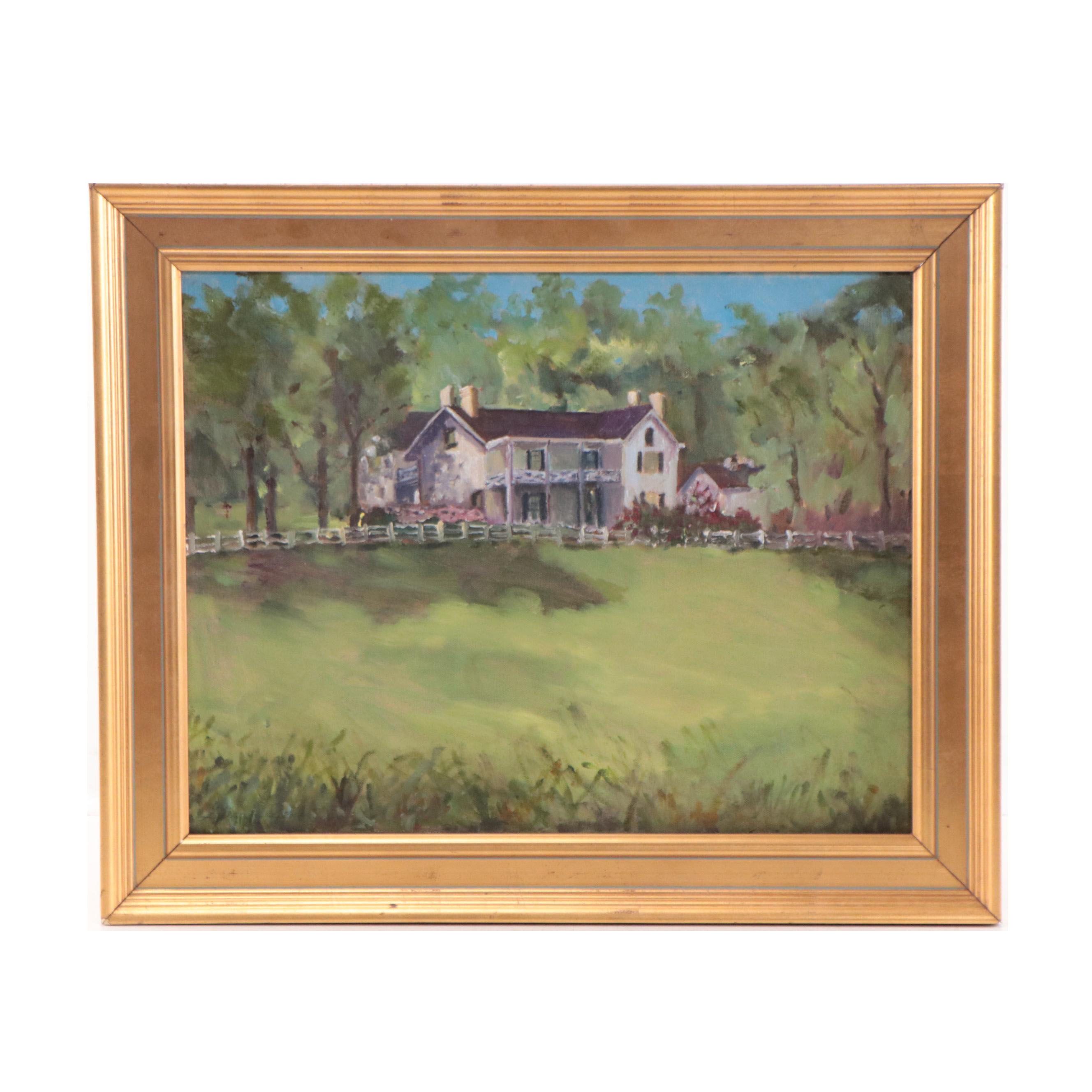 Susan Grier Oil Painting of Residential Landscape, 21st Century | EBTH