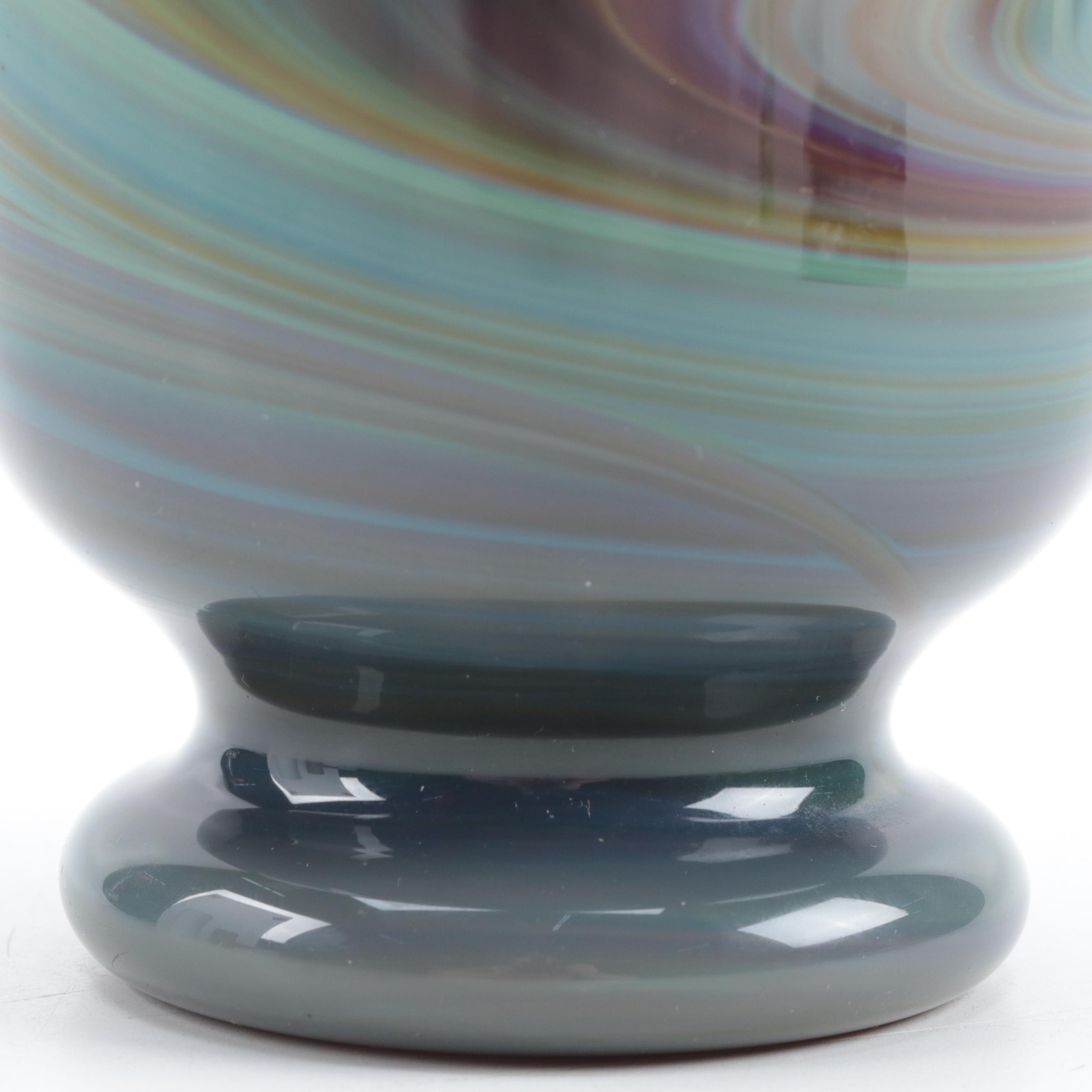 Dominick Labino Blown Agate Glass Footed Cup Vase, 1960s | EBTH