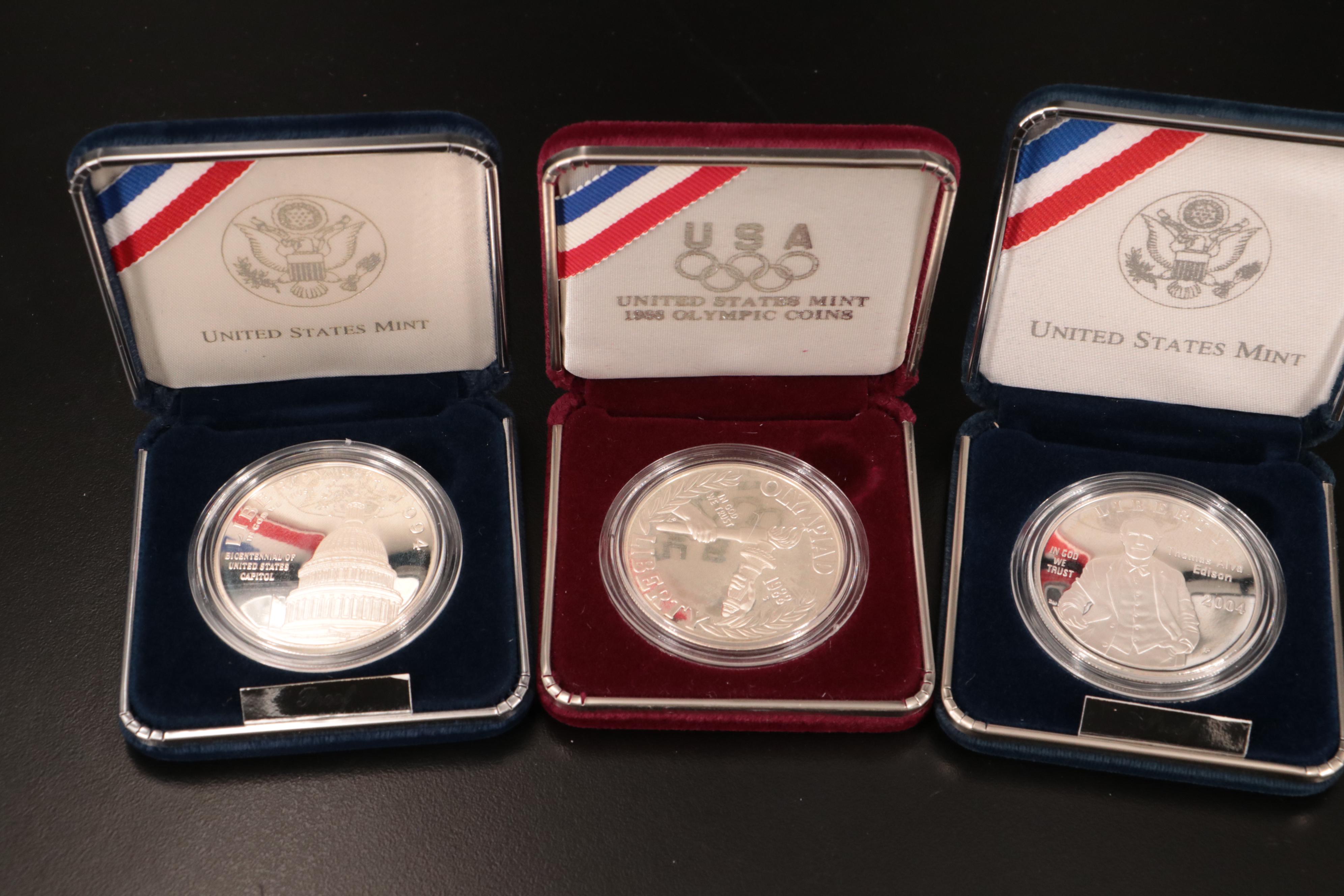 Five Different Modern Commemorative Proof Silver Dollars | EBTH