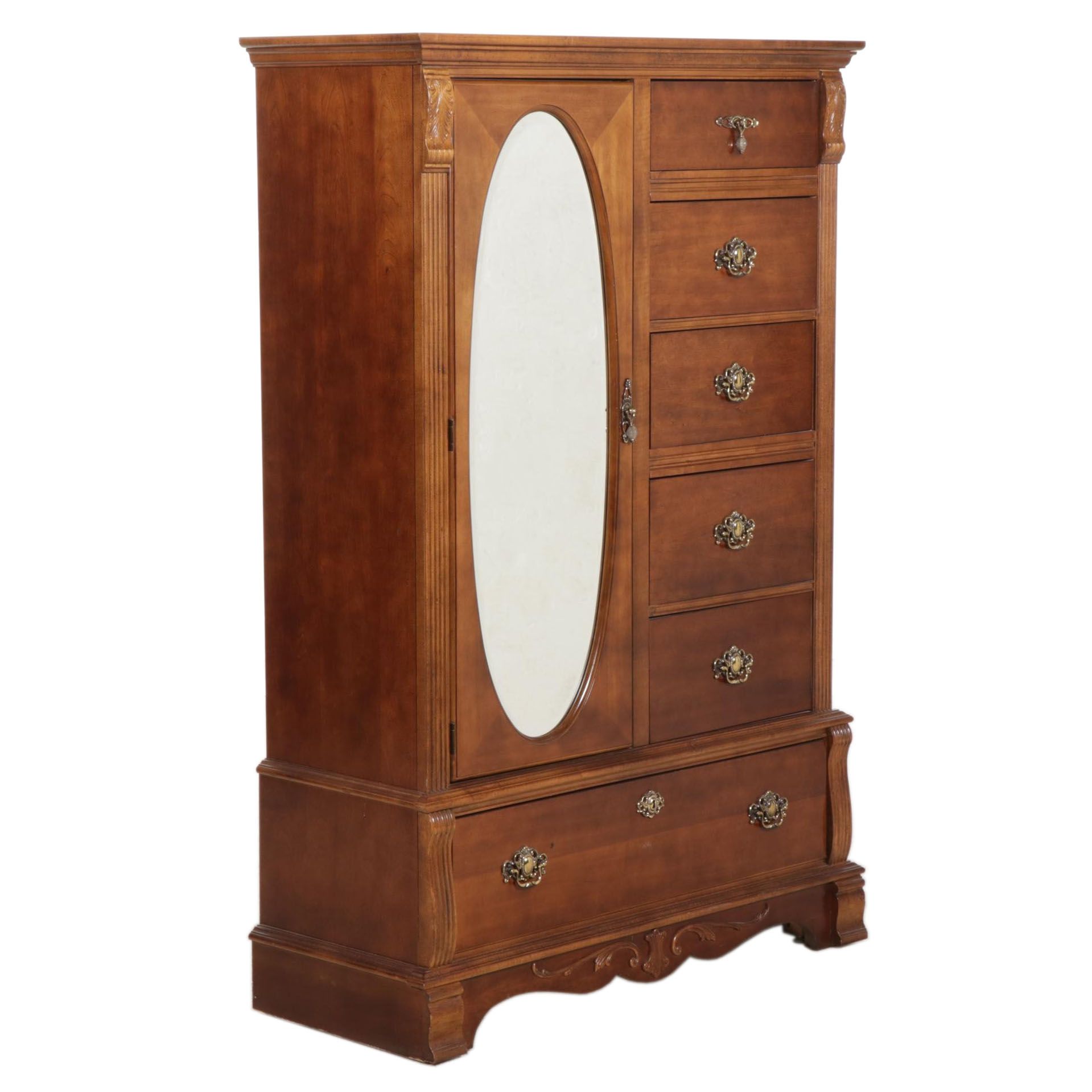 Victorian Style Walnut Chifferobe, 21st Century | EBTH