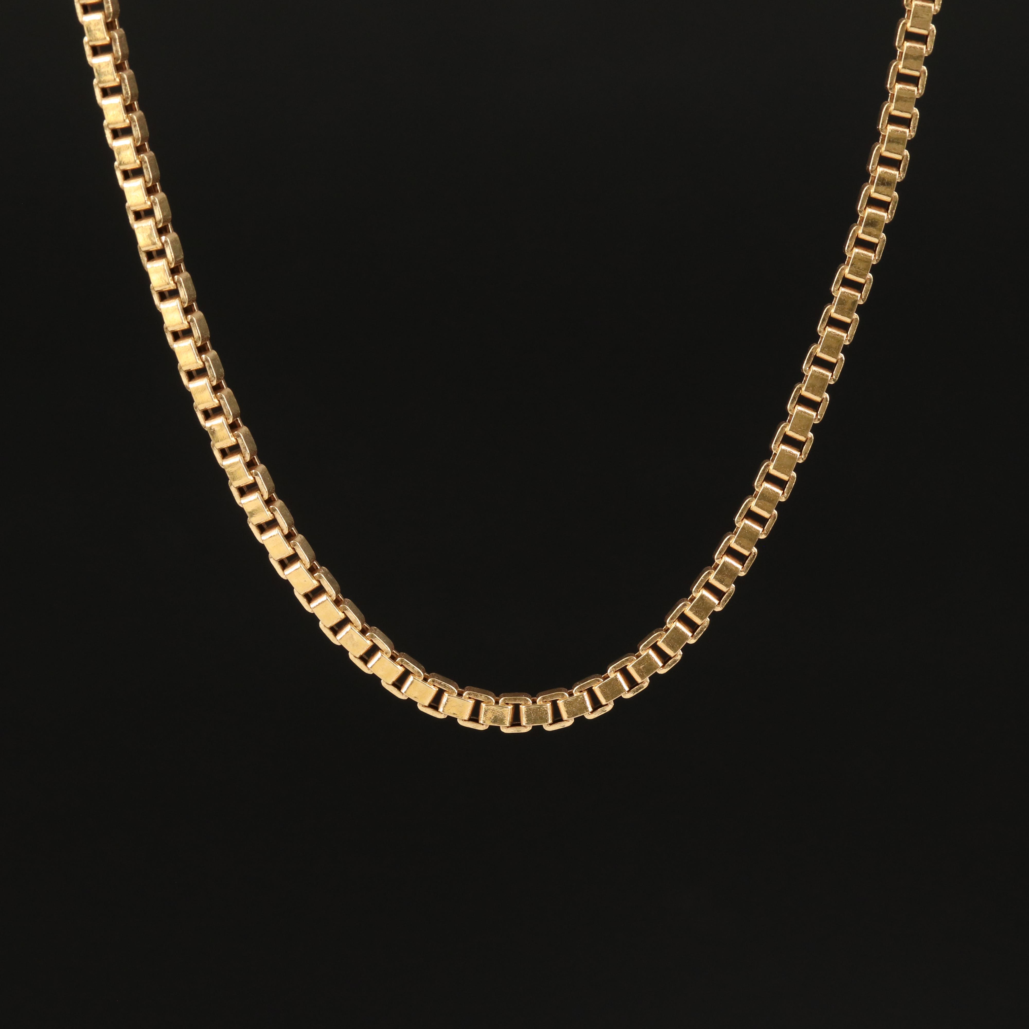 18K Box Chain Necklace | EBTH