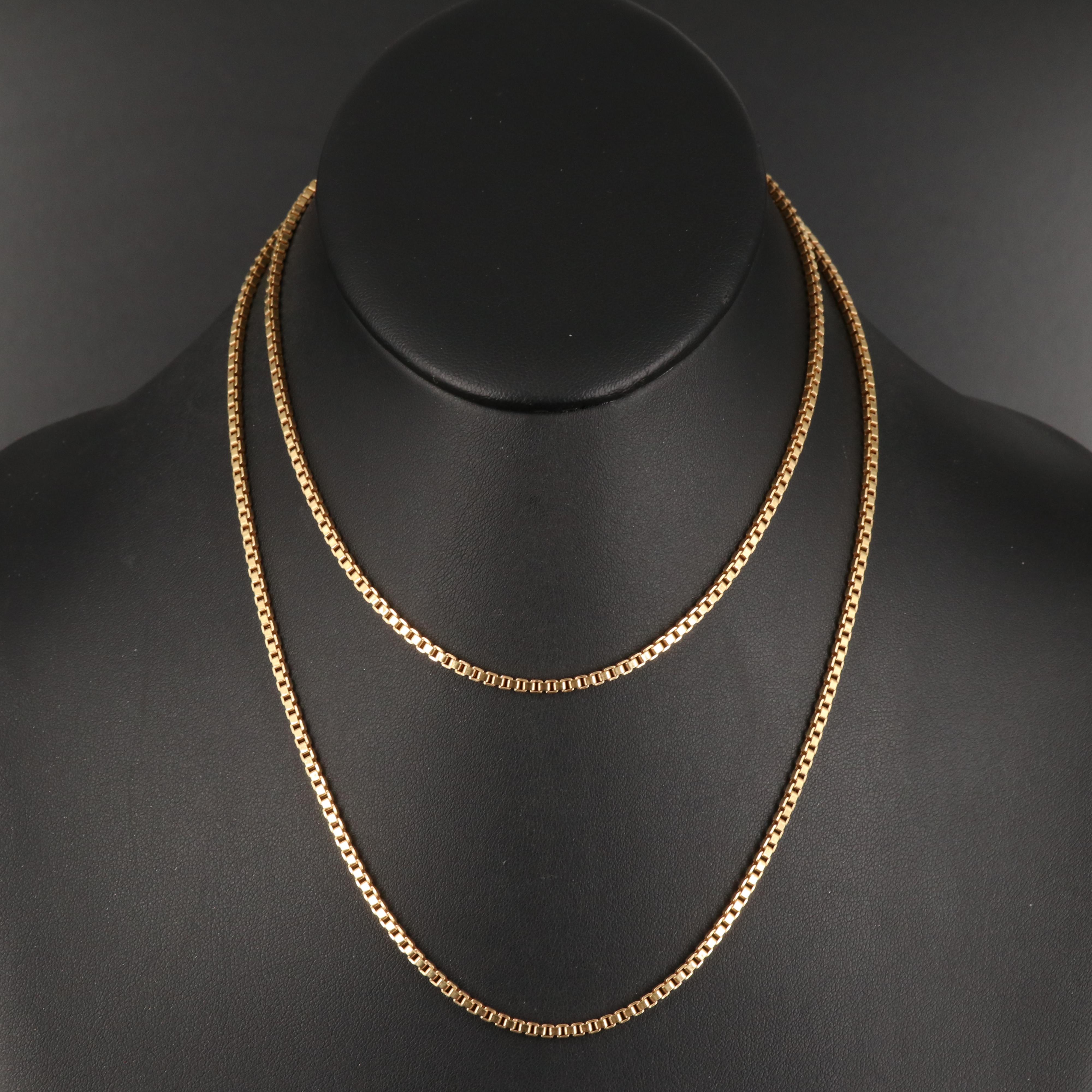 18K Box Chain Necklace | EBTH