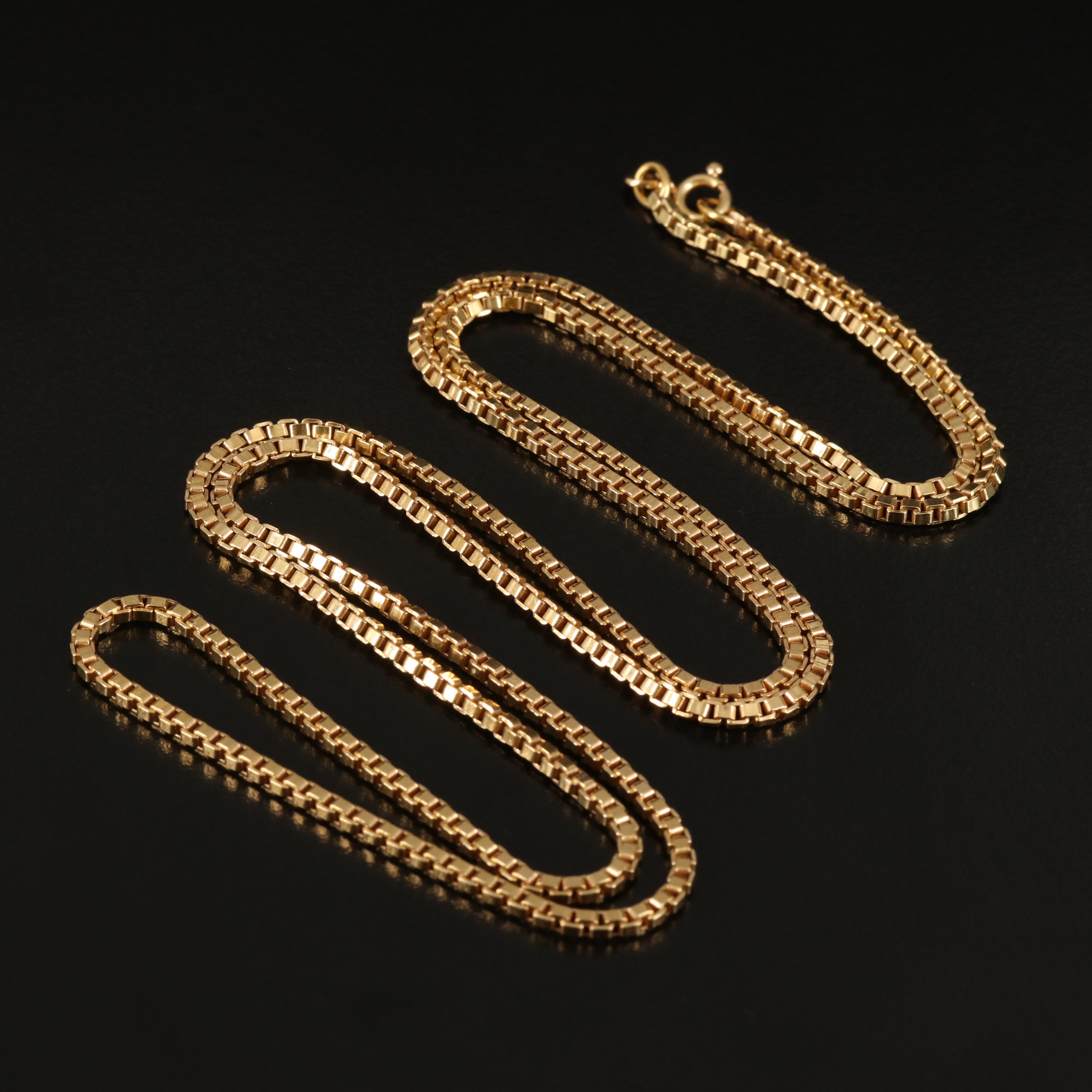 18K Box Chain Necklace | EBTH