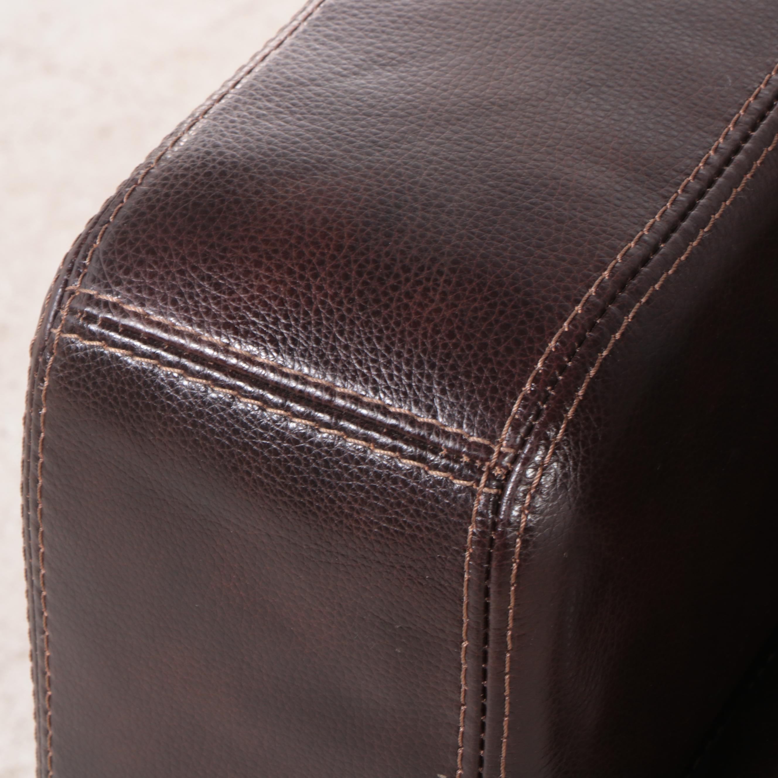 Simon Li "Chanton" Brown Leather Sofa | EBTH