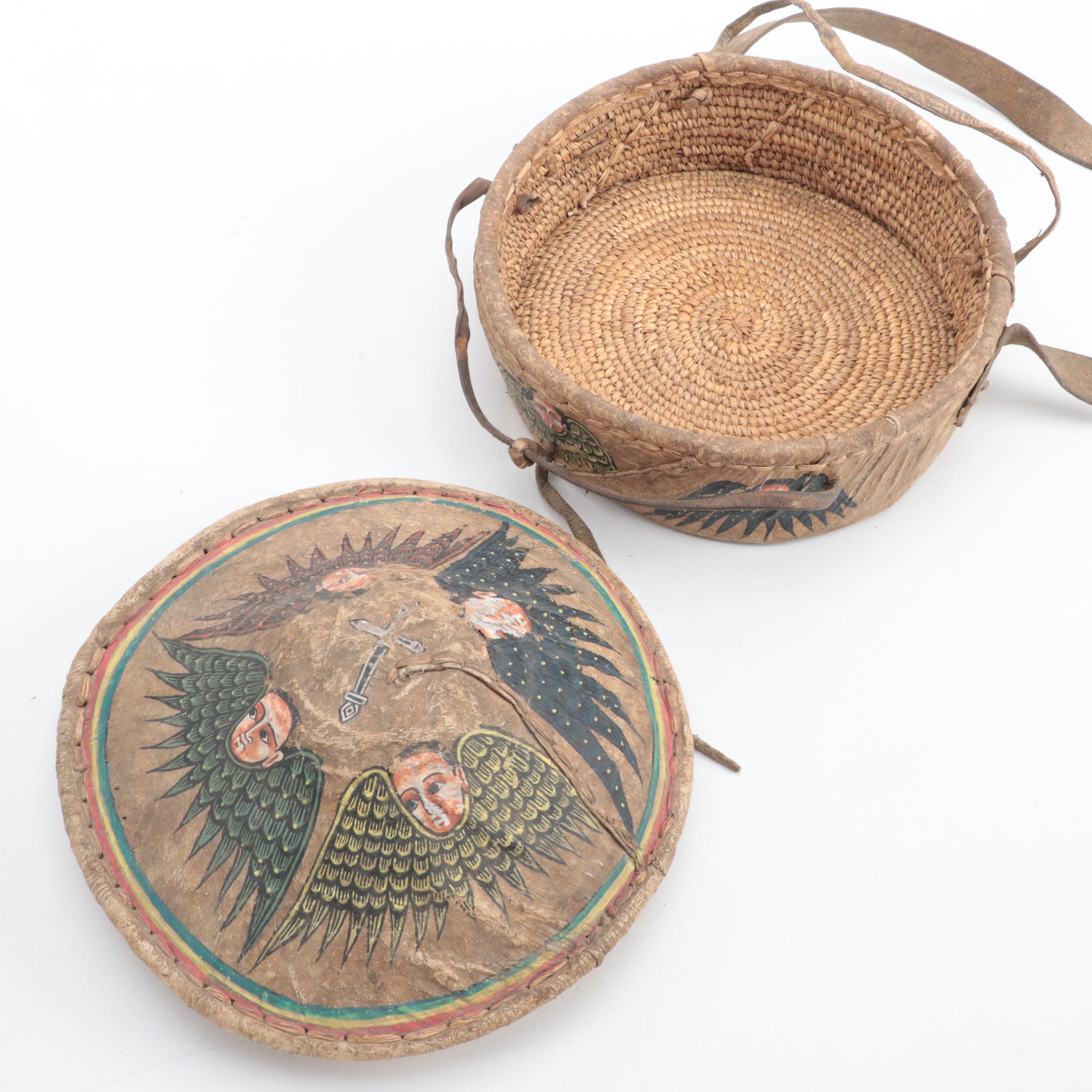 Ethiopian Coptic Hand-Painted Food Basket | EBTH