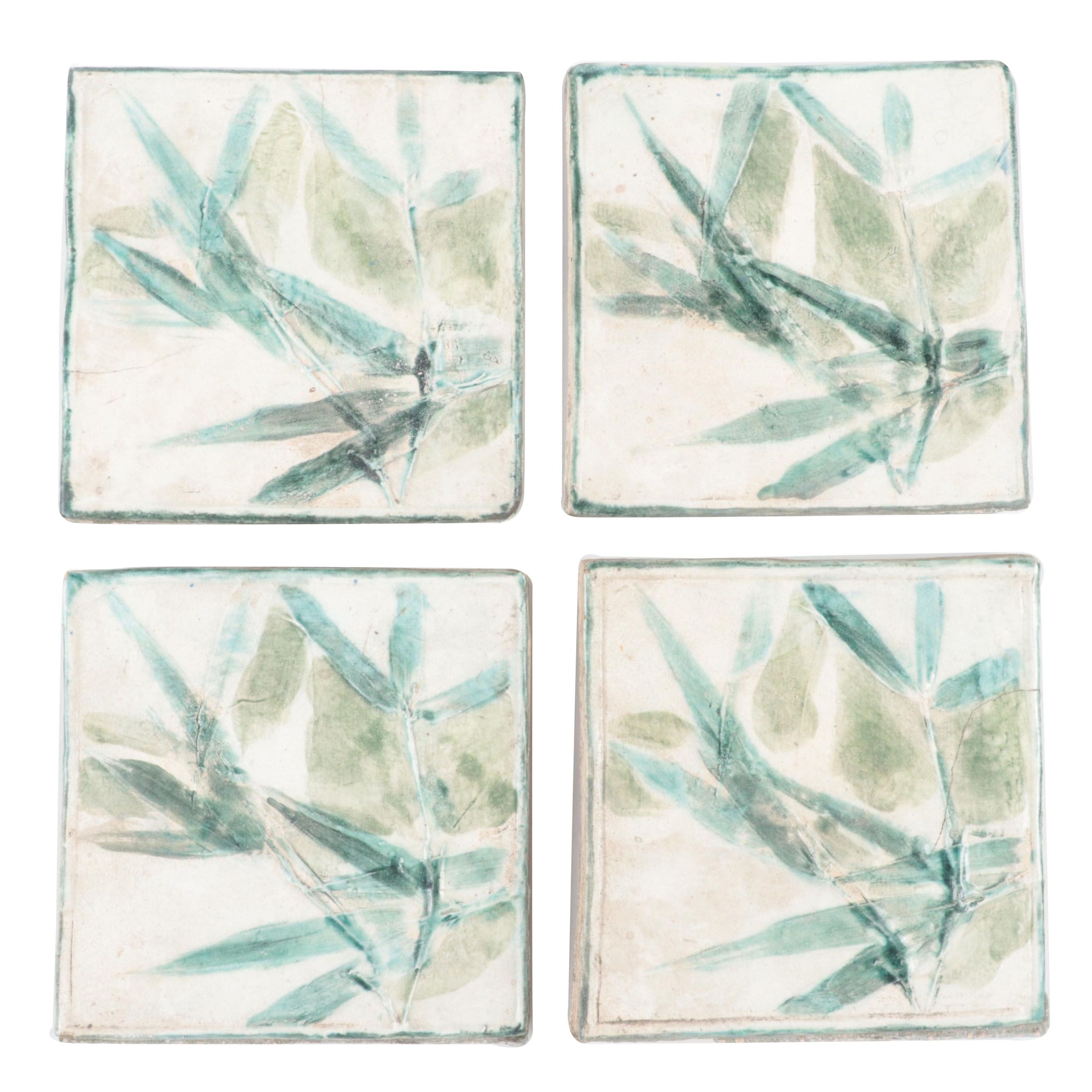 Hand-Painted Textured Ceramic Bamboo Tiles, 1997 | EBTH