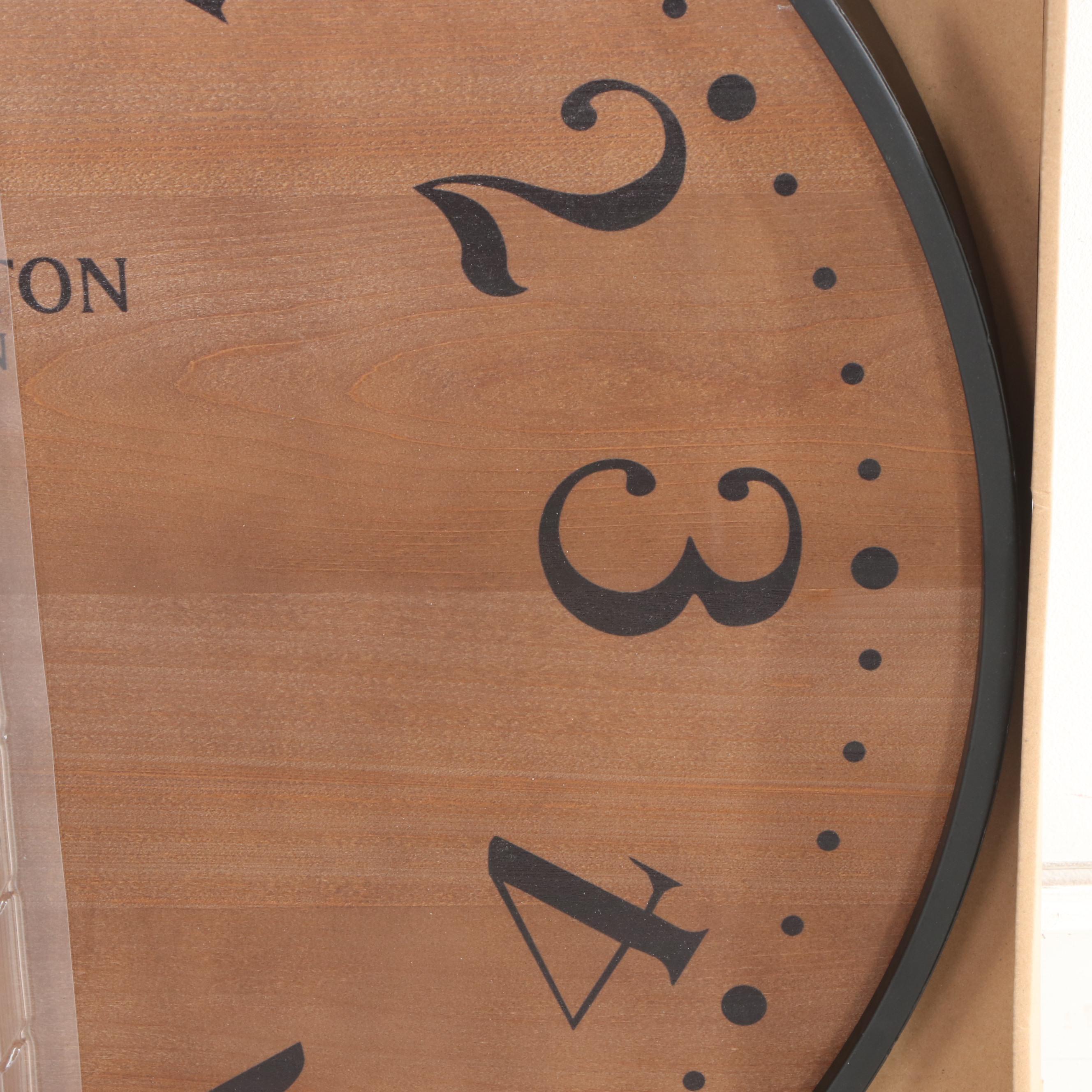 Threshold Kensington Wooden Wall Clock in Pine Finish | EBTH