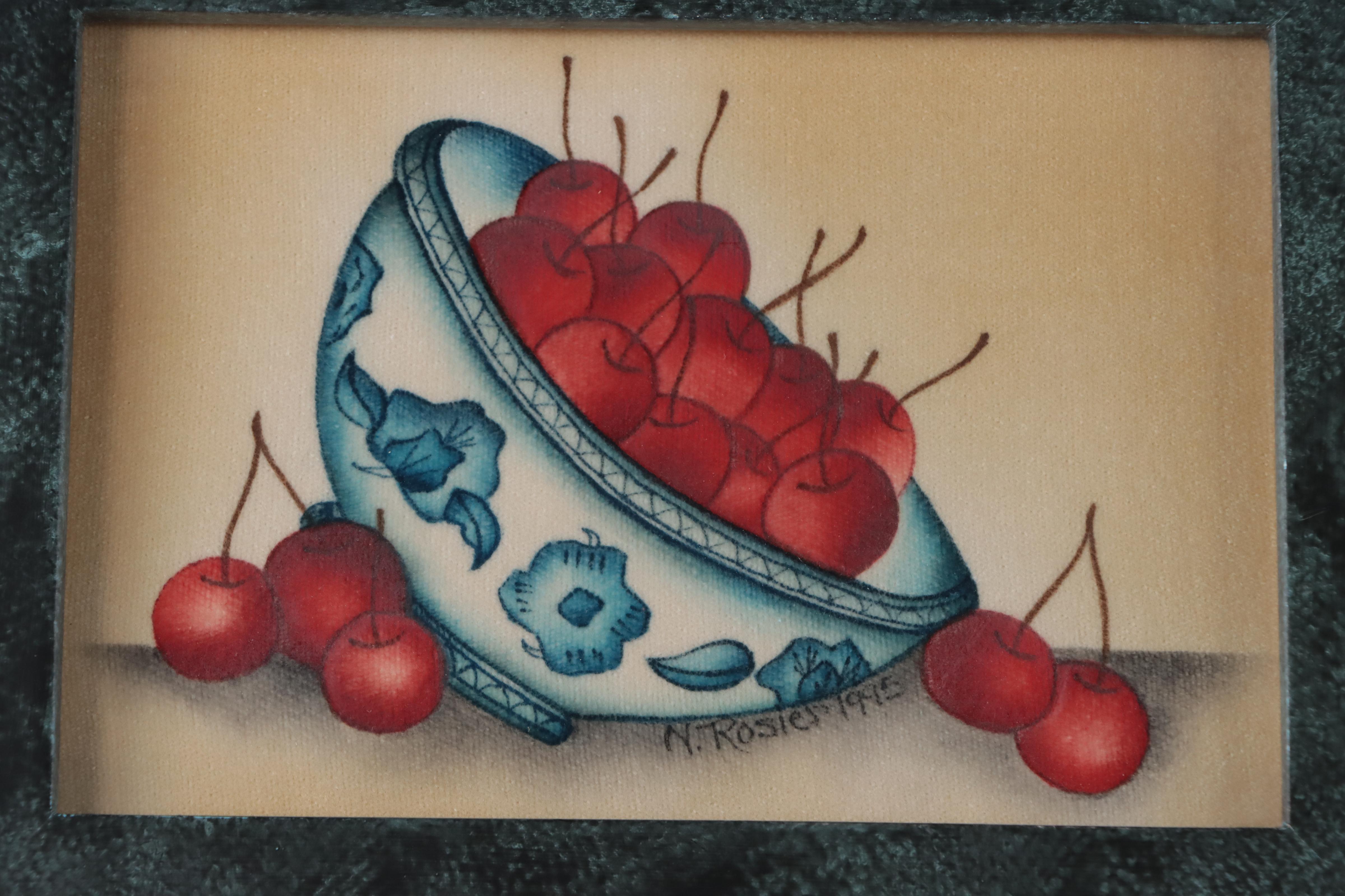 Nancy Rosier Folk Art Theorem Stencil Paintings of Fruit, 1995-1996 | EBTH