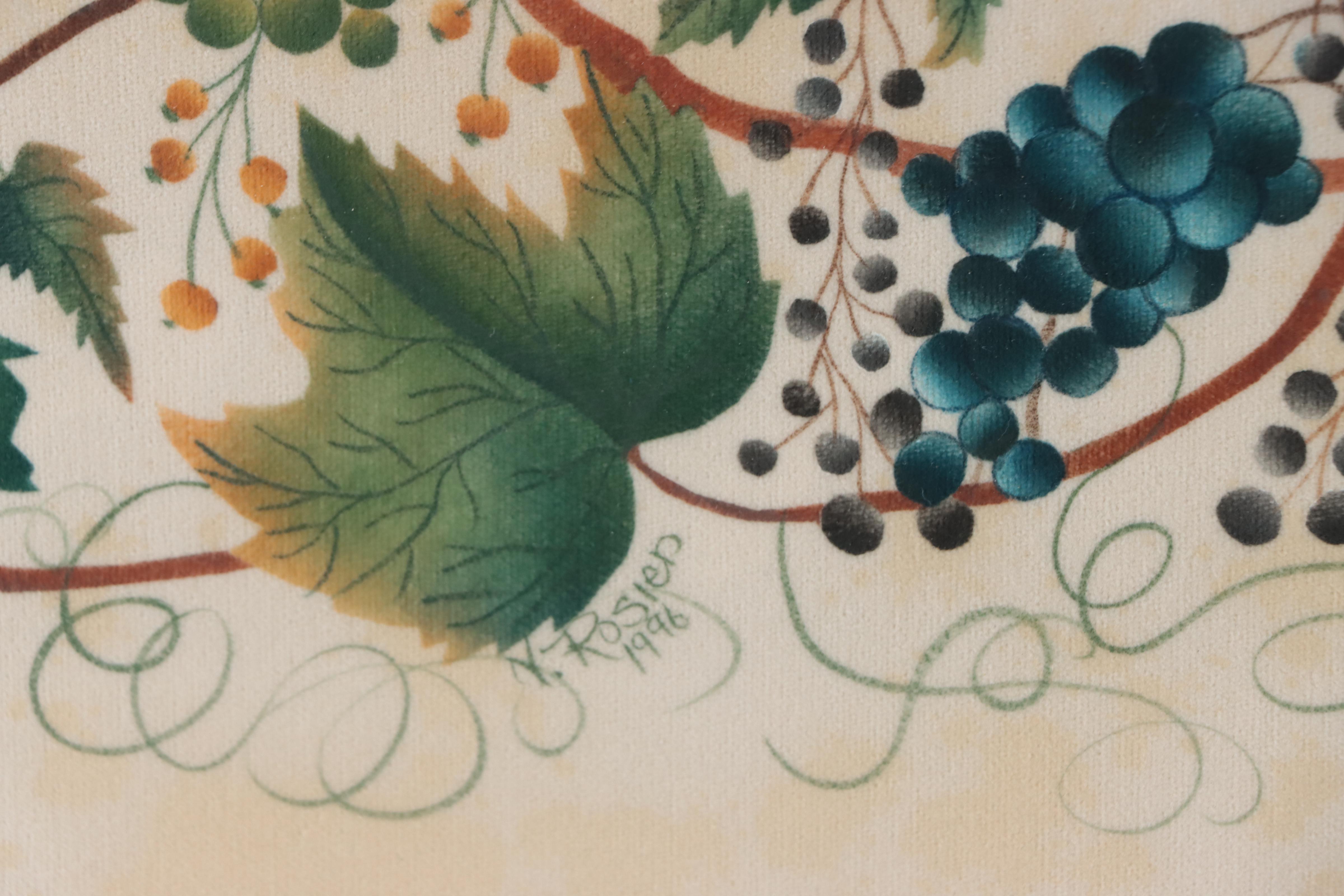 Nancy Rosier Folk Art Theorem Stencil Paintings of Fruit, 1995-1996 | EBTH