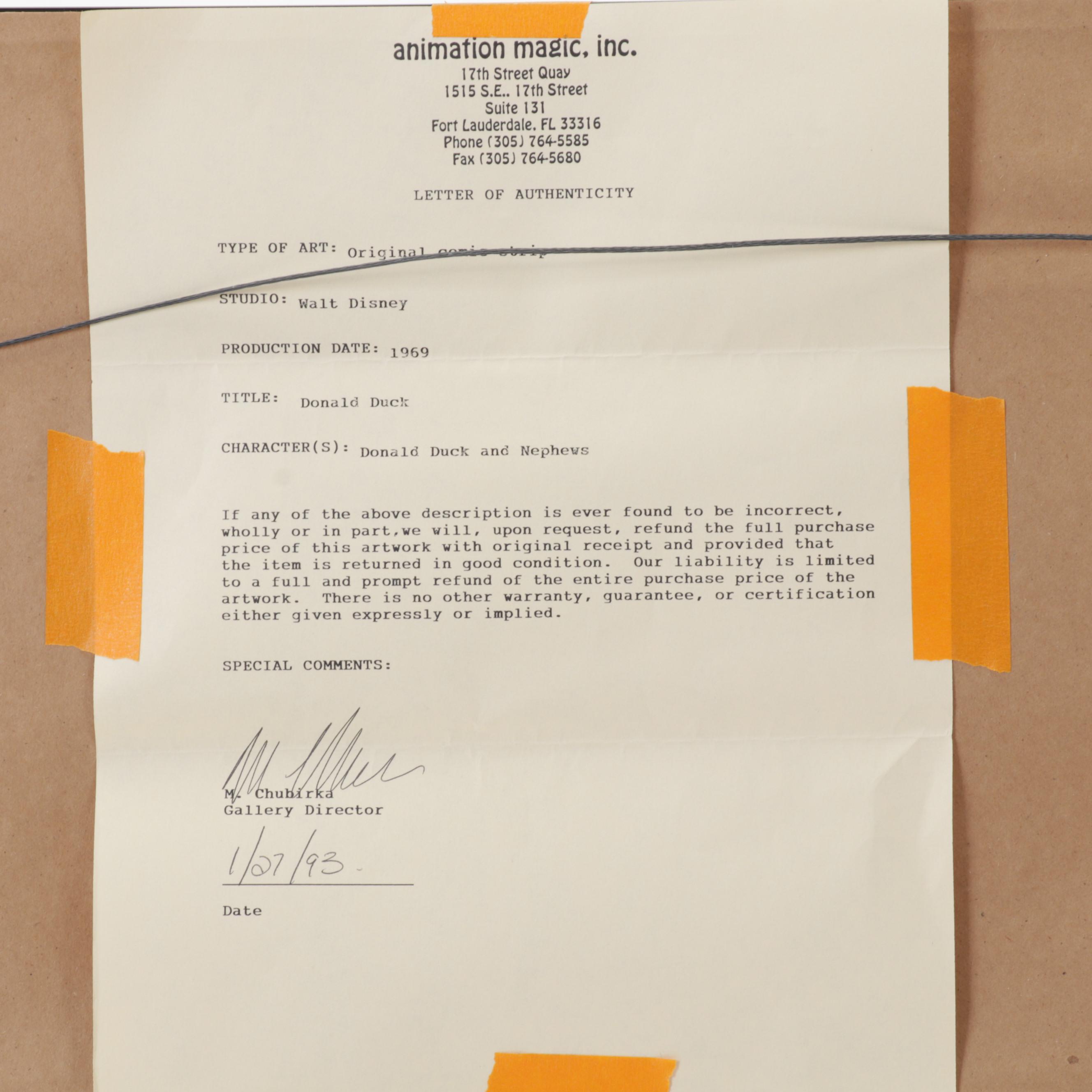 Walt Disney Productions "Donald Duck" Original Comic Strip, 1969 | EBTH