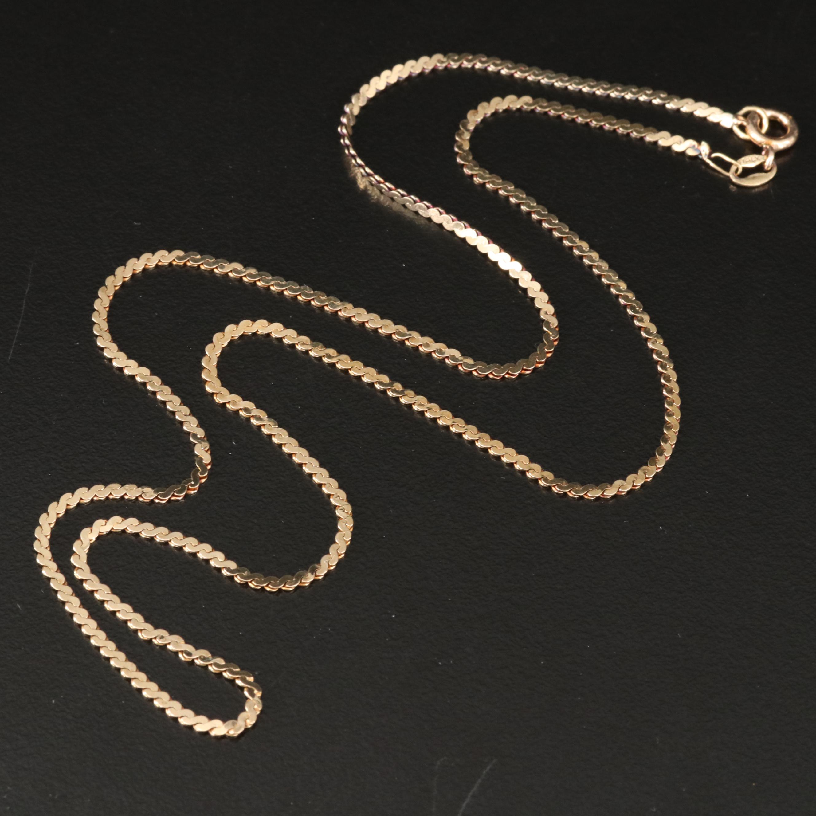 Italian 14K Serpentine Chain | EBTH