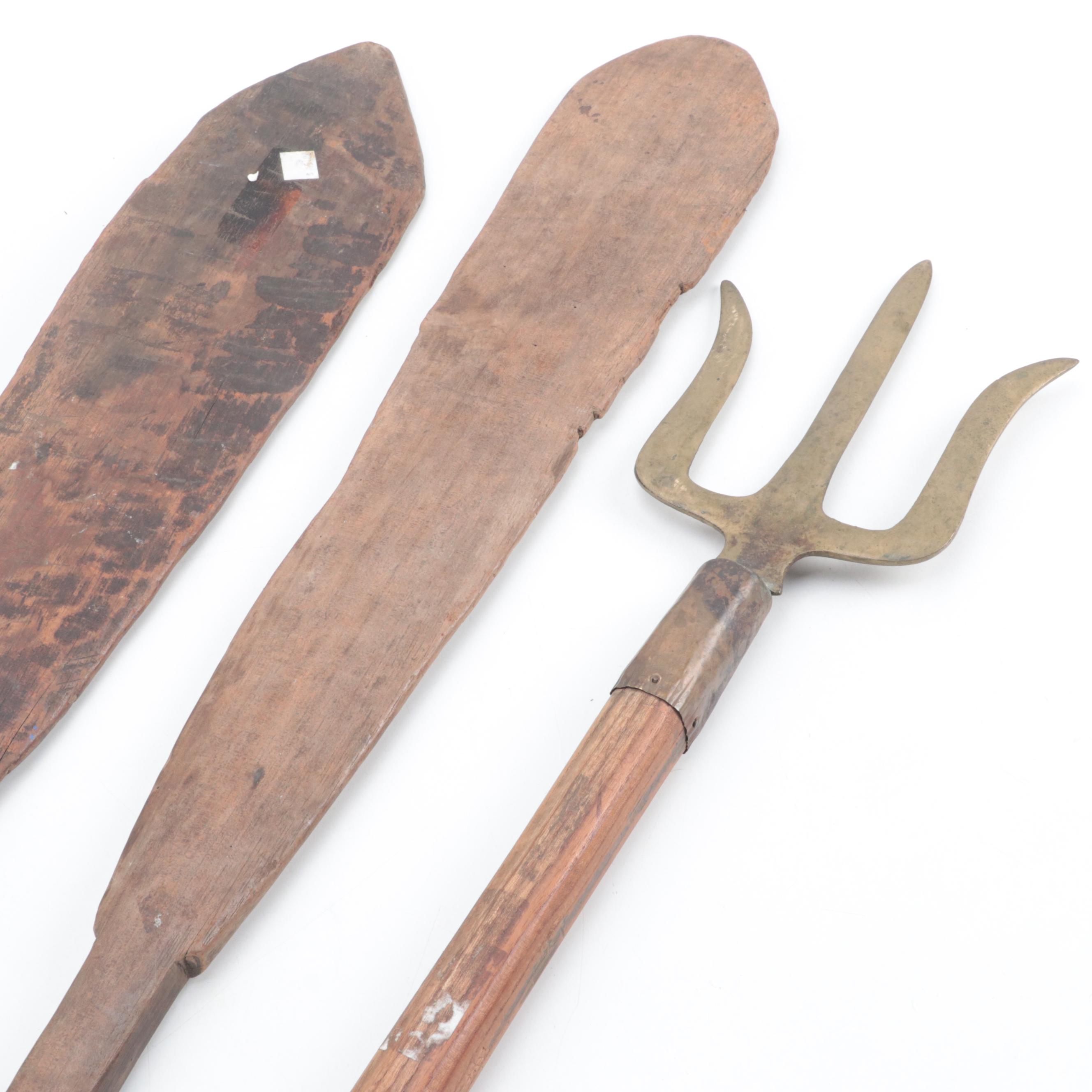 Wooden Cooking Paddles with Trident Fork | EBTH