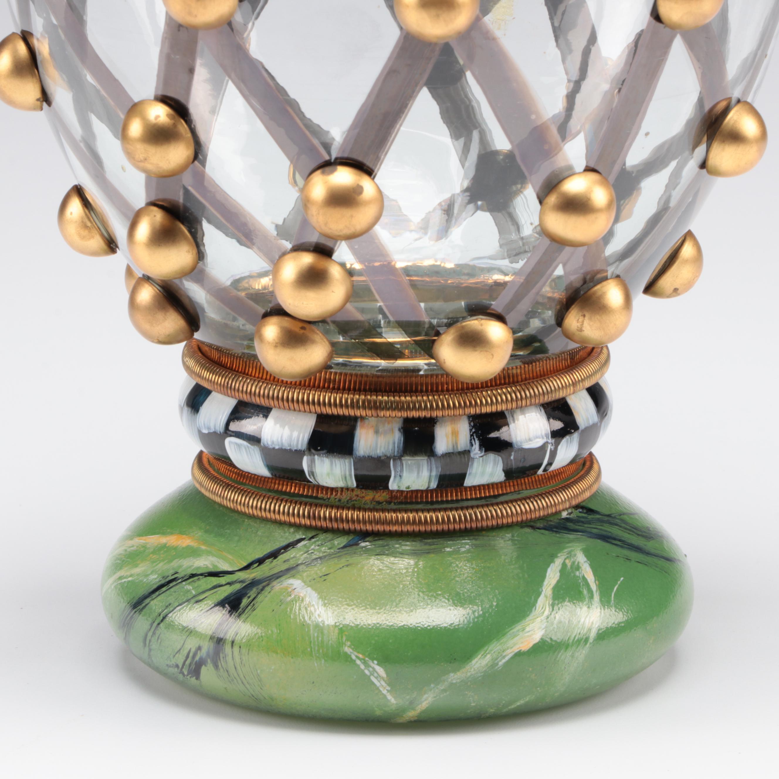 MacKenzie-Childs "Circus" Collection Hand-Painted Glass Vase | EBTH