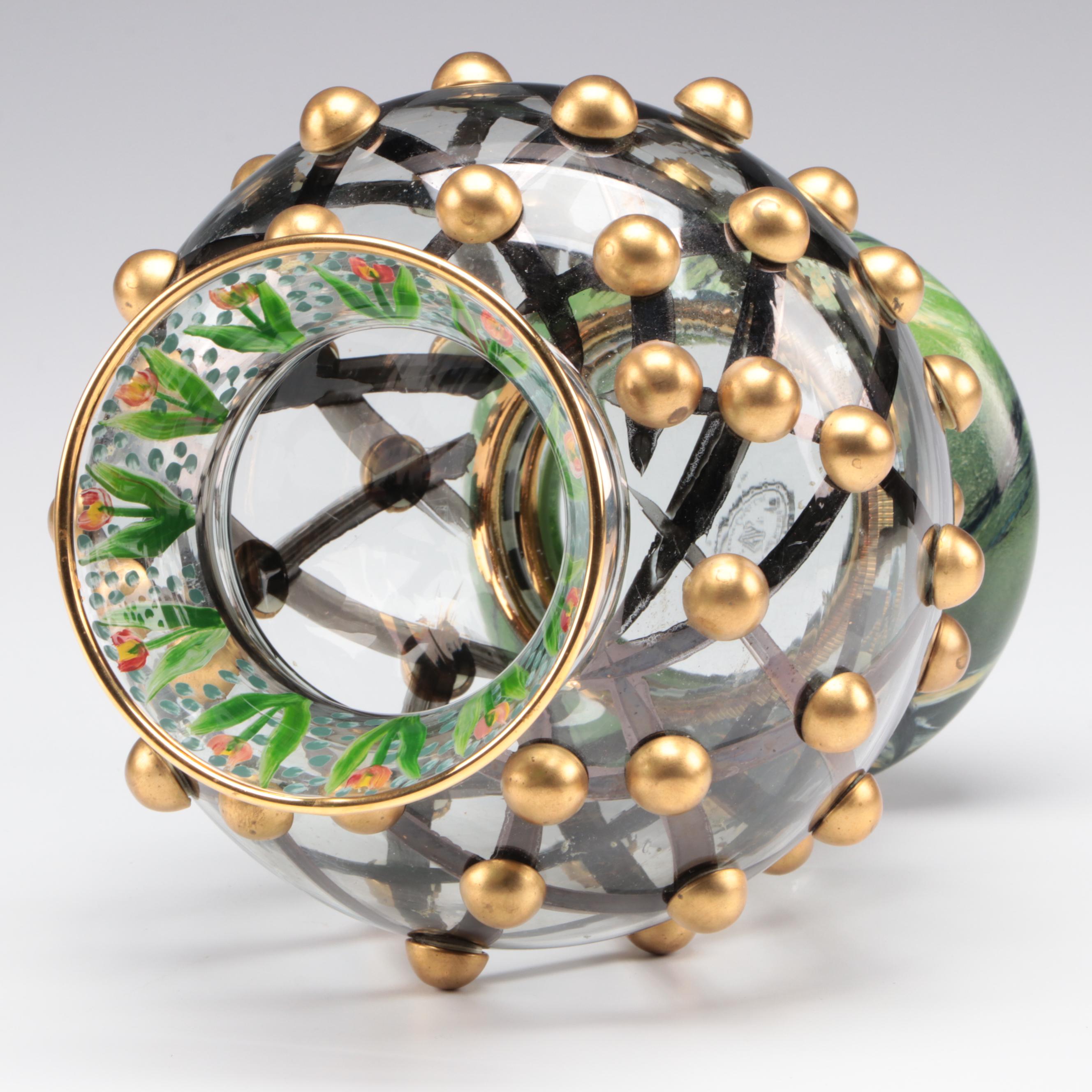 MacKenzie-Childs "Circus" Collection Hand-Painted Glass Vase | EBTH