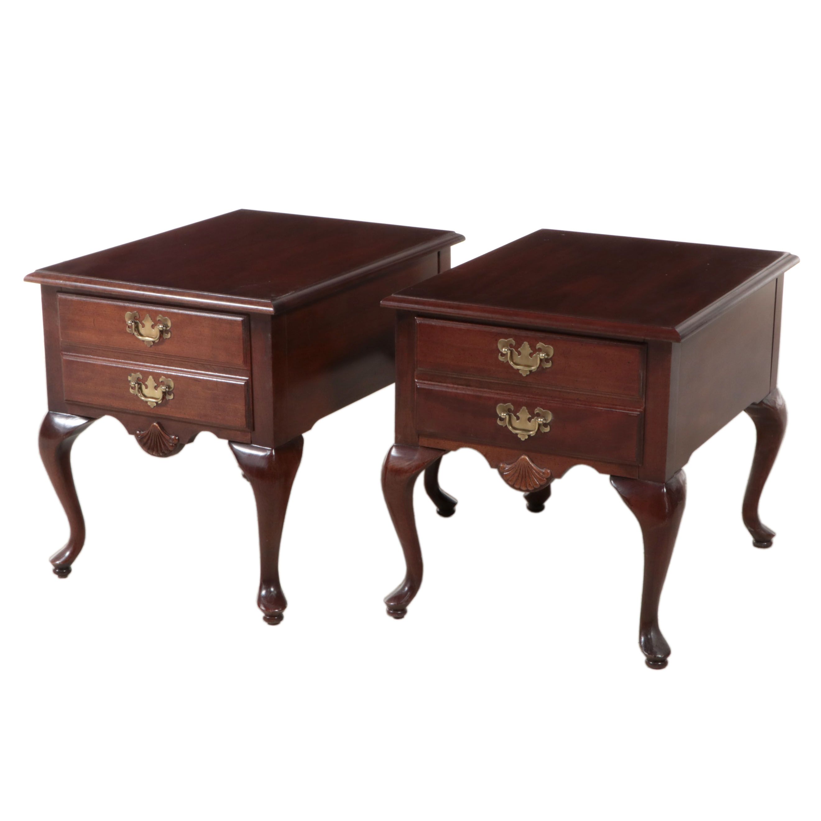 Pair of American Drew "Cherry Grove" Queen Anne Style Cherrywood Side ...