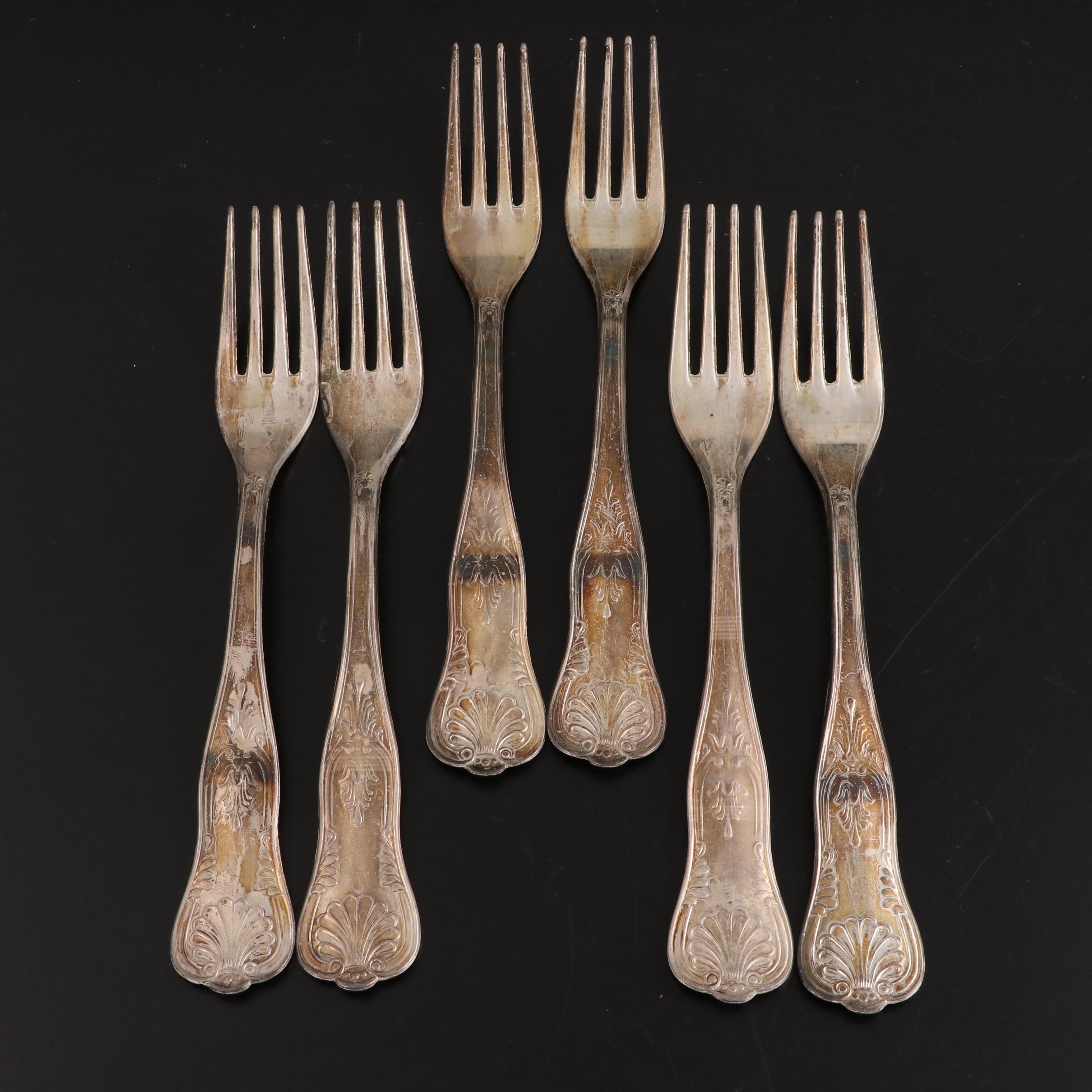 Silver Plate "Kings" Pattern Flatware with Serving Utensils | EBTH