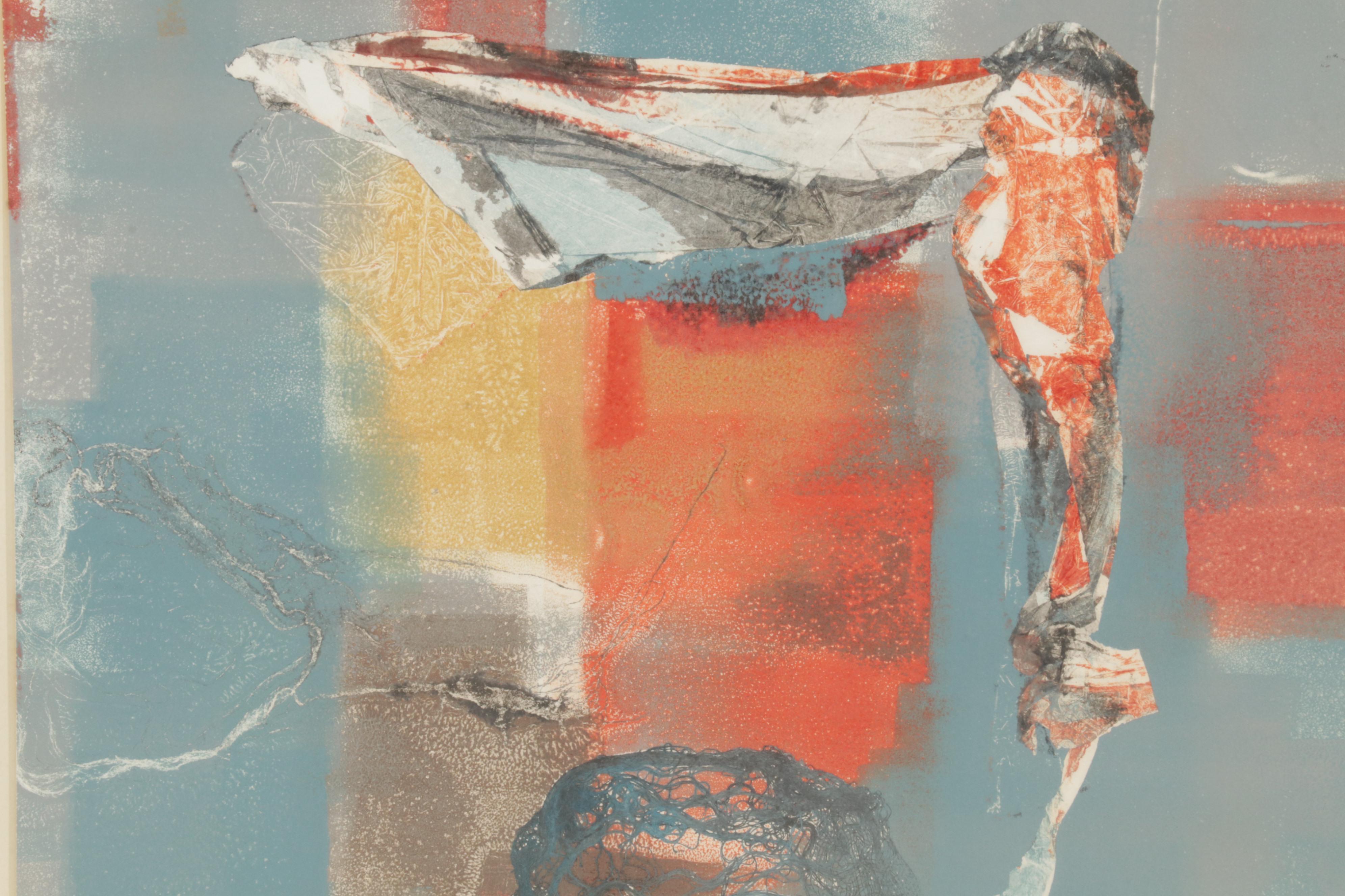 László Dús Abstract Monotype "Untitled," 1980 | EBTH