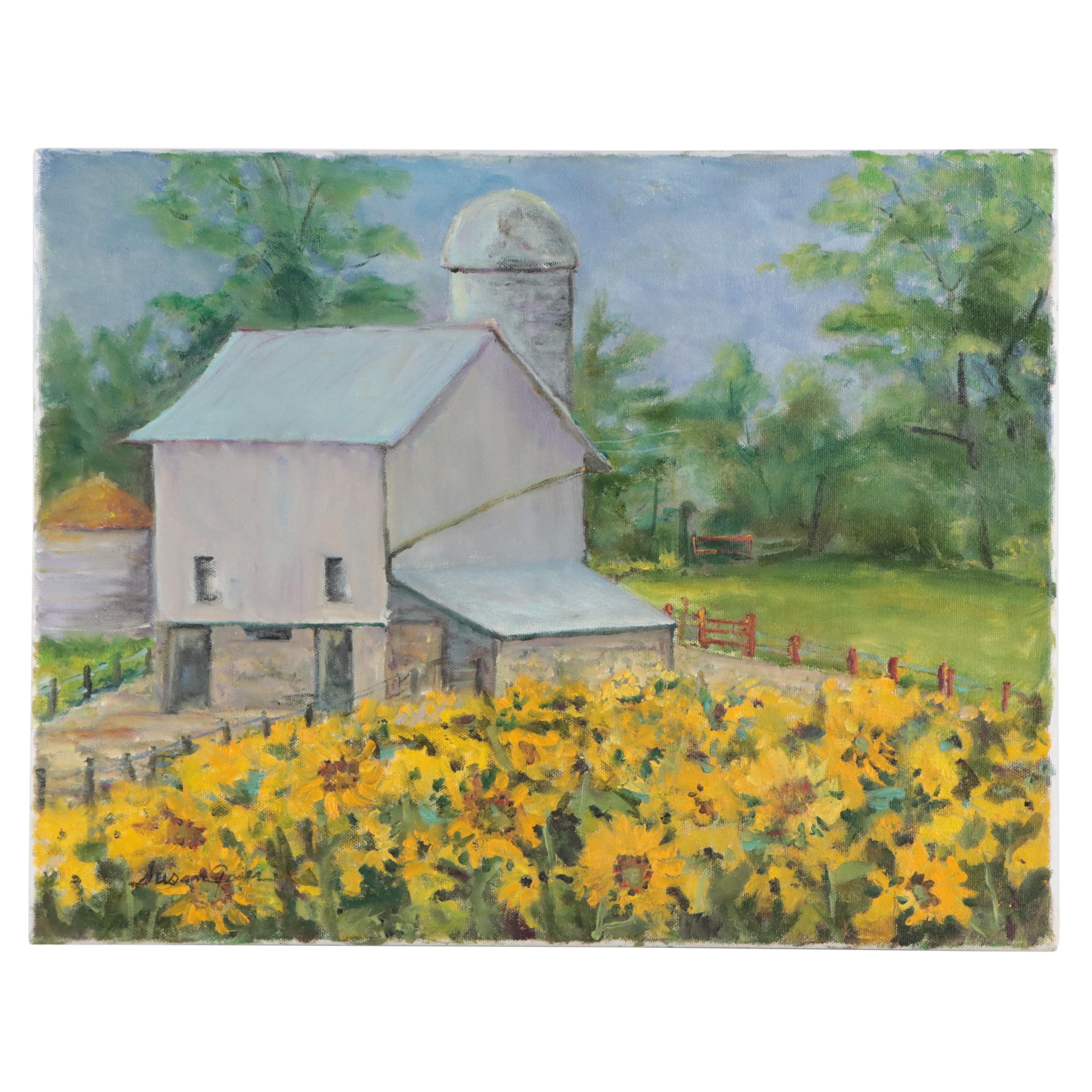 Susan Grier Oil Painting of Farm | EBTH