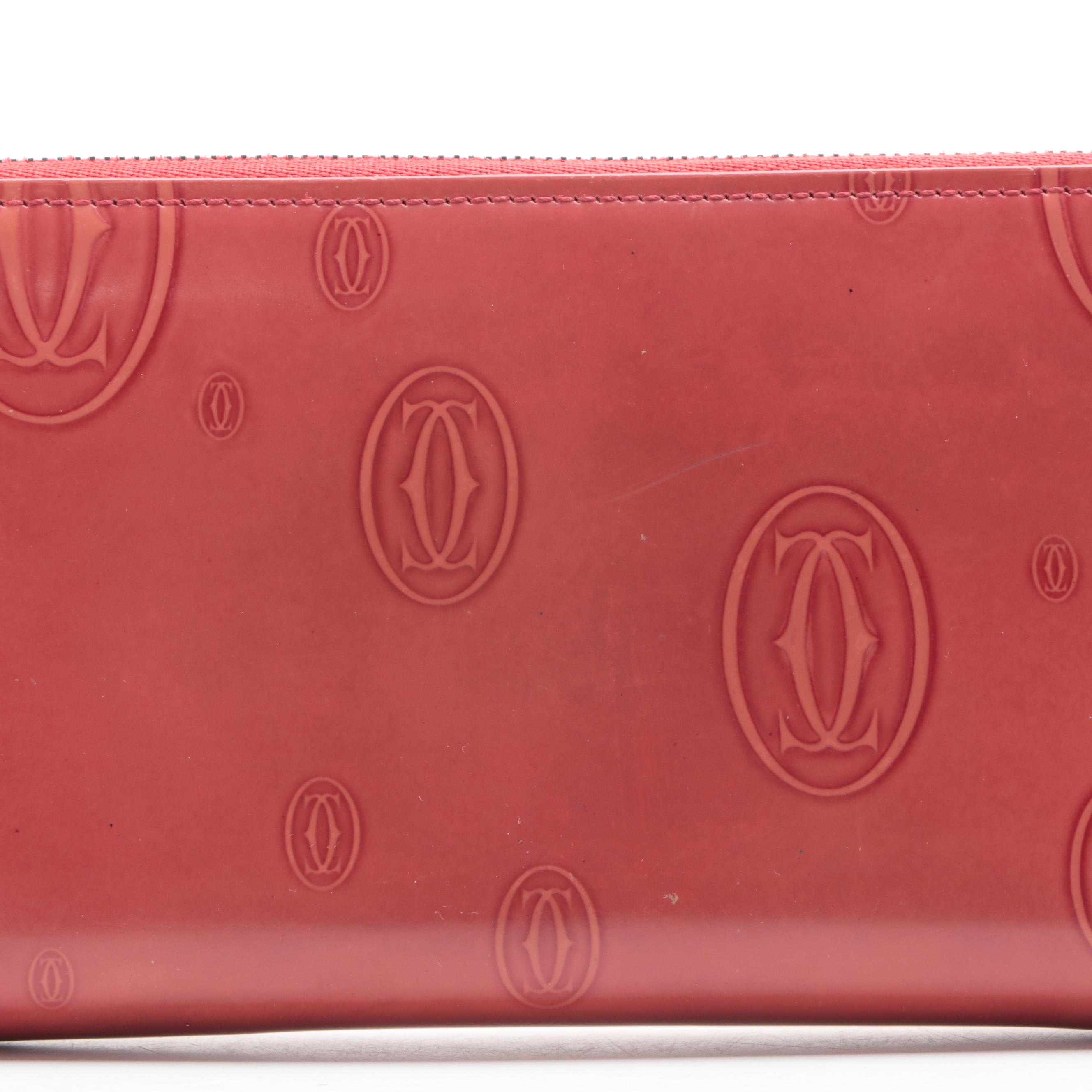 Cartier Embossed Leather Zip Wallet | EBTH