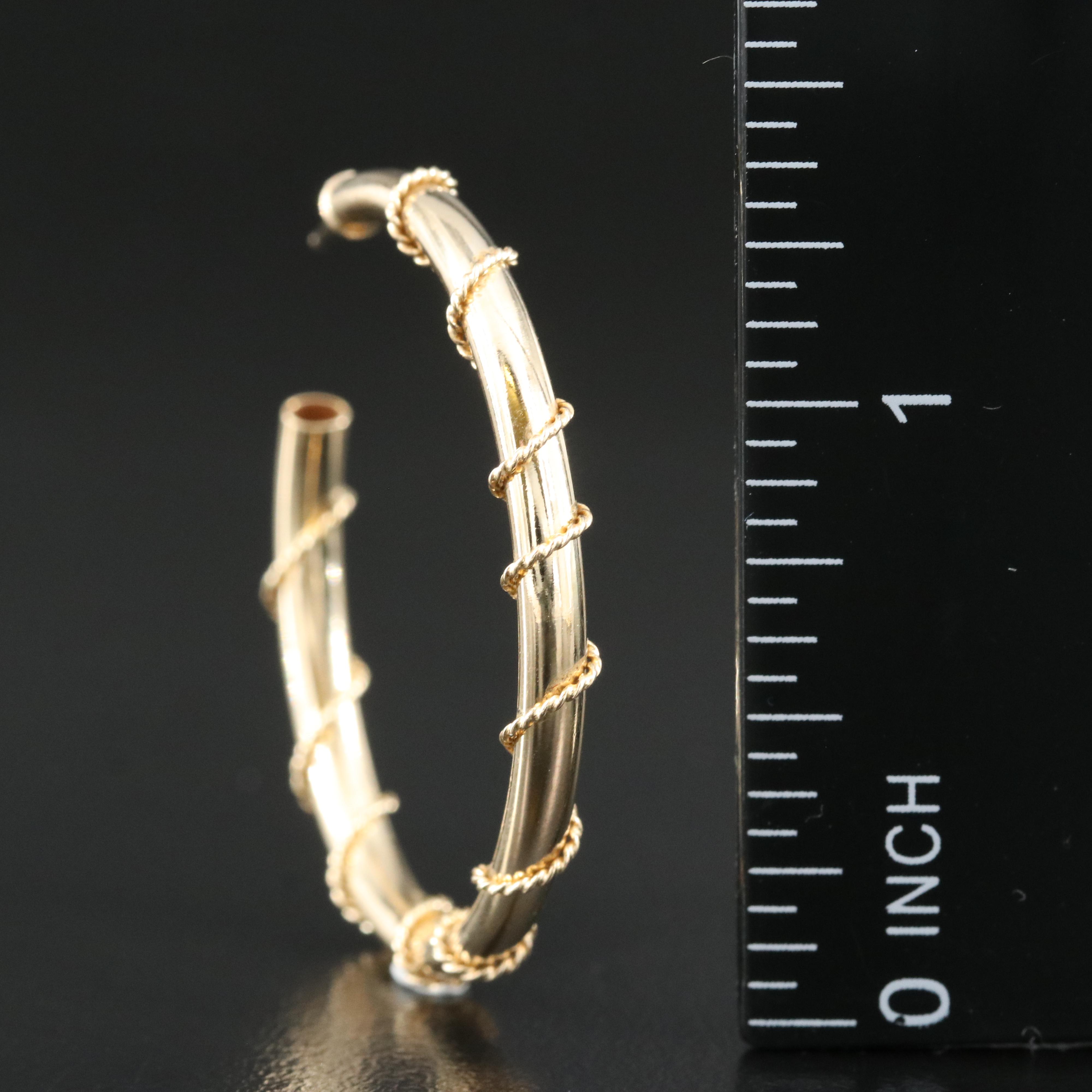 14K Wire Wrapped Hoop Earrings | EBTH