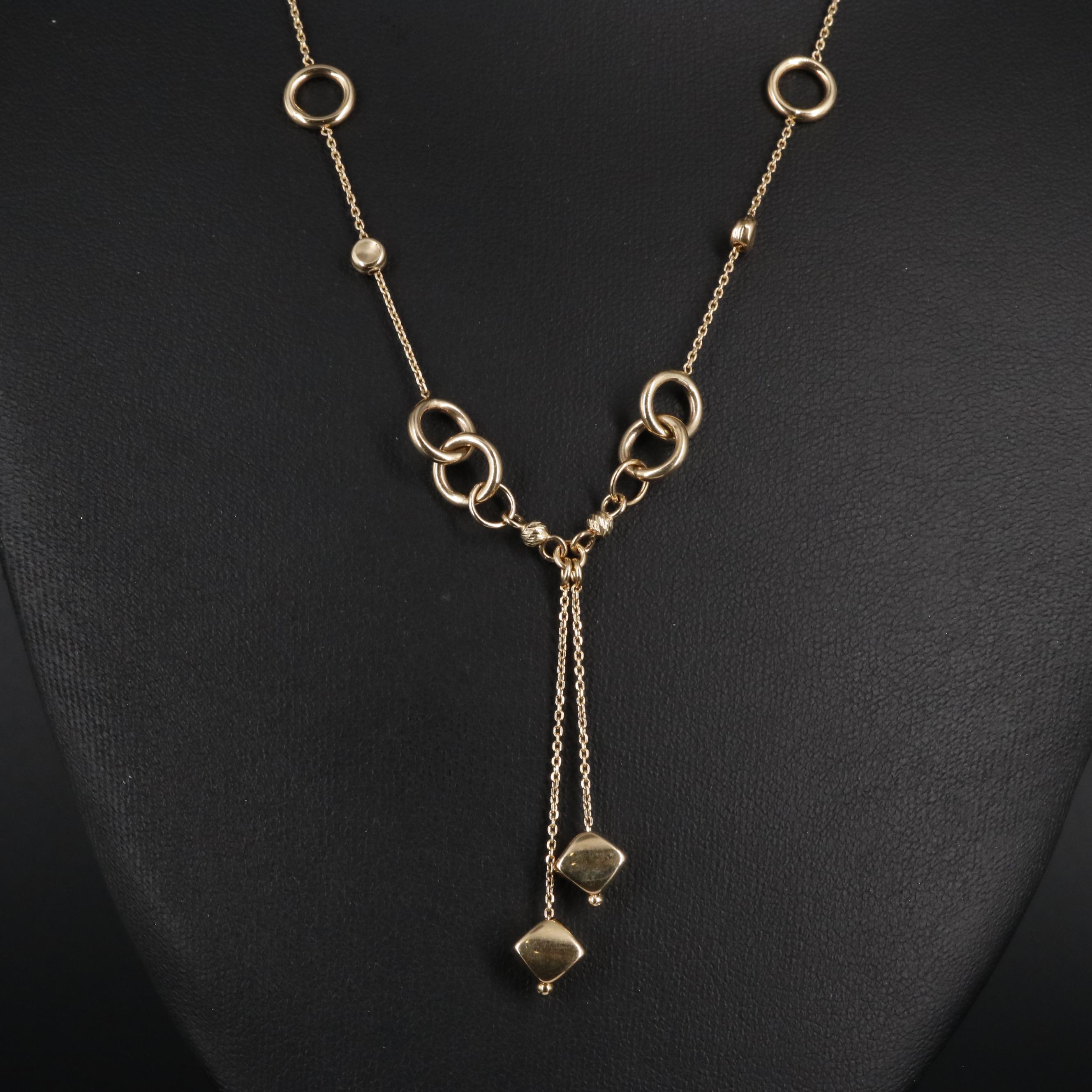 14K Lariat Chain Necklace | EBTH