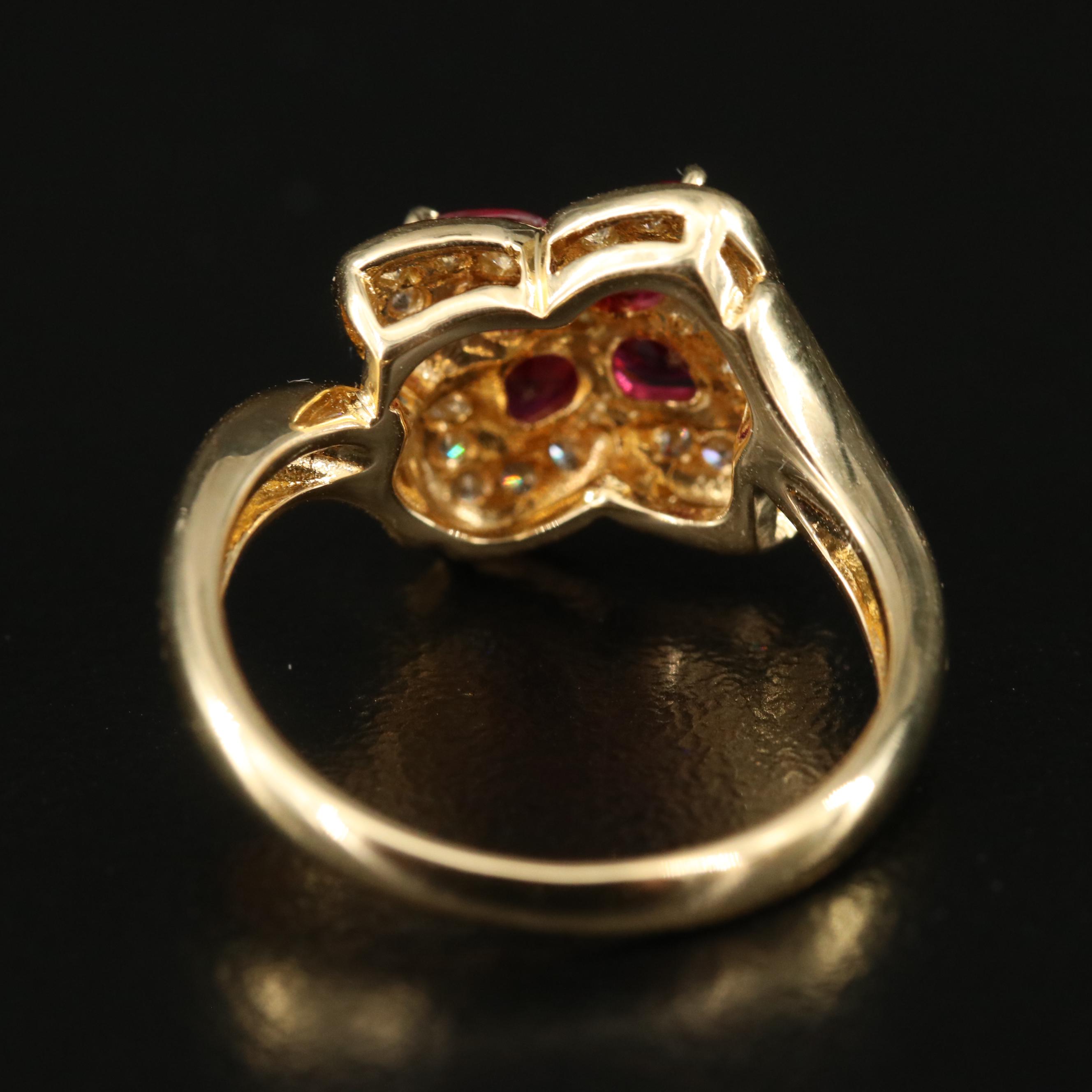 18K Ruby and Diamond Quatrefoil Ring | EBTH