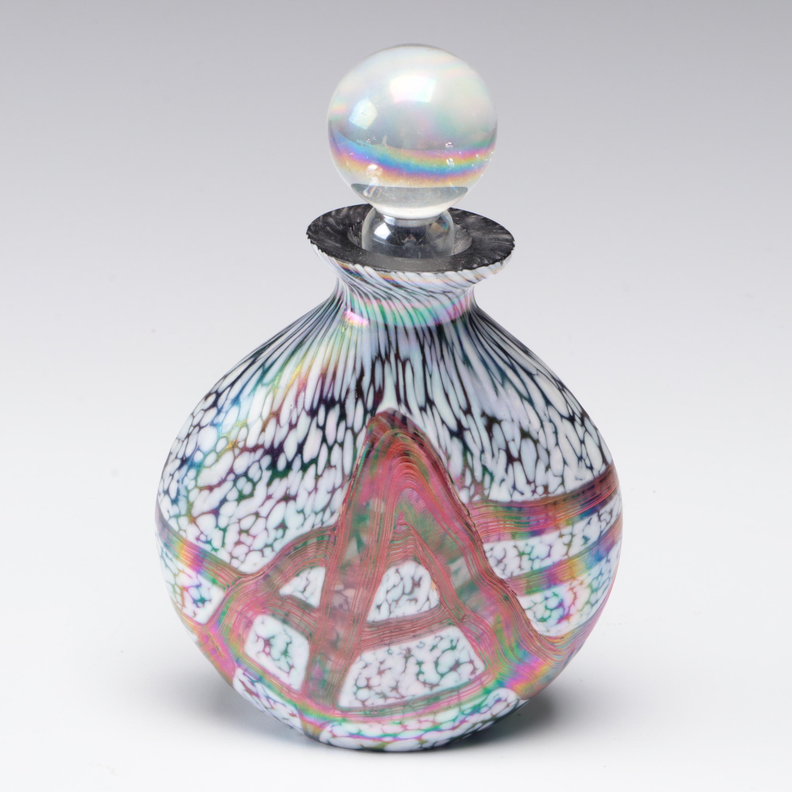 East Asian Reverse Painted Snuff Bottle with Iridescent Trailing ...