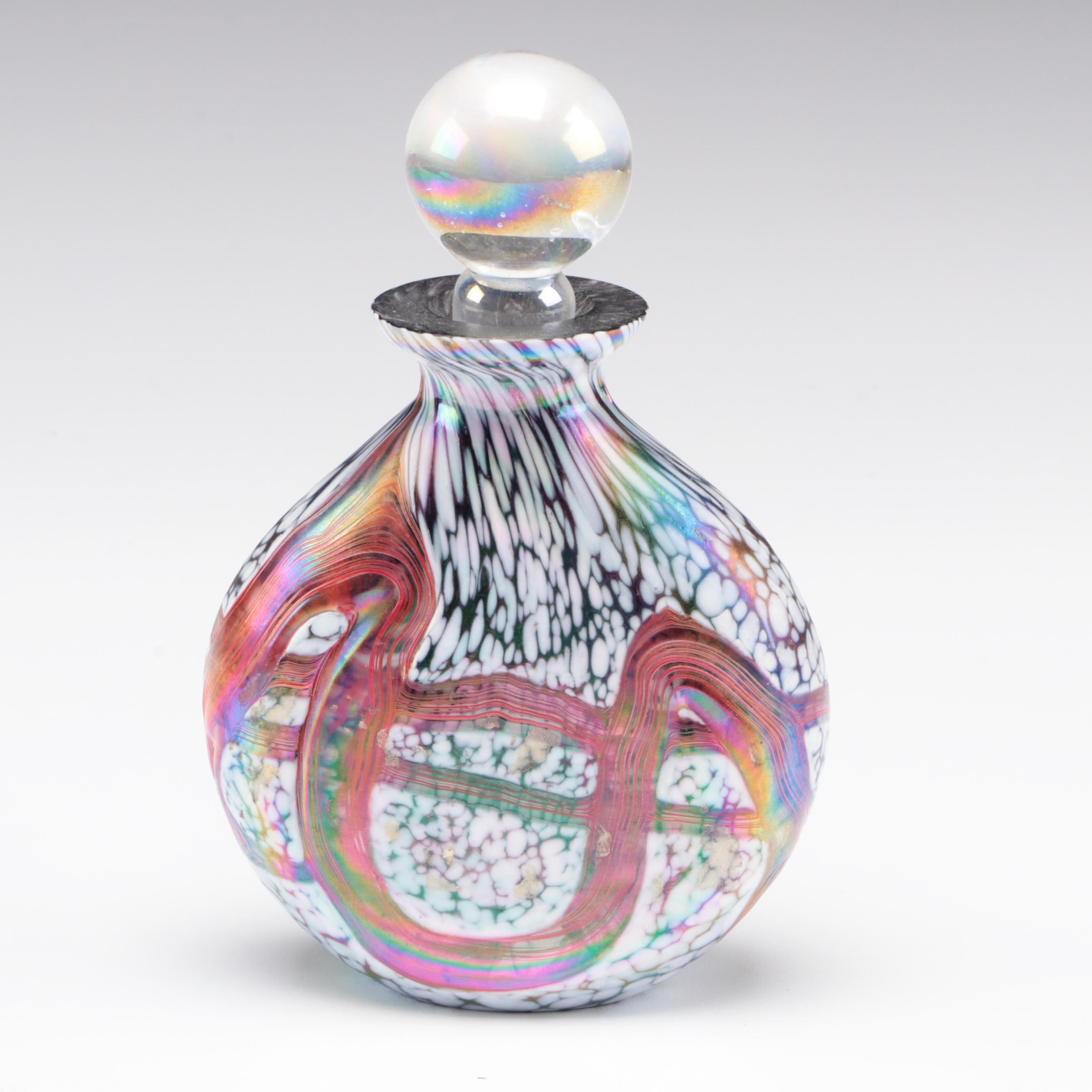 East Asian Reverse Painted Snuff Bottle with Iridescent Trailing ...