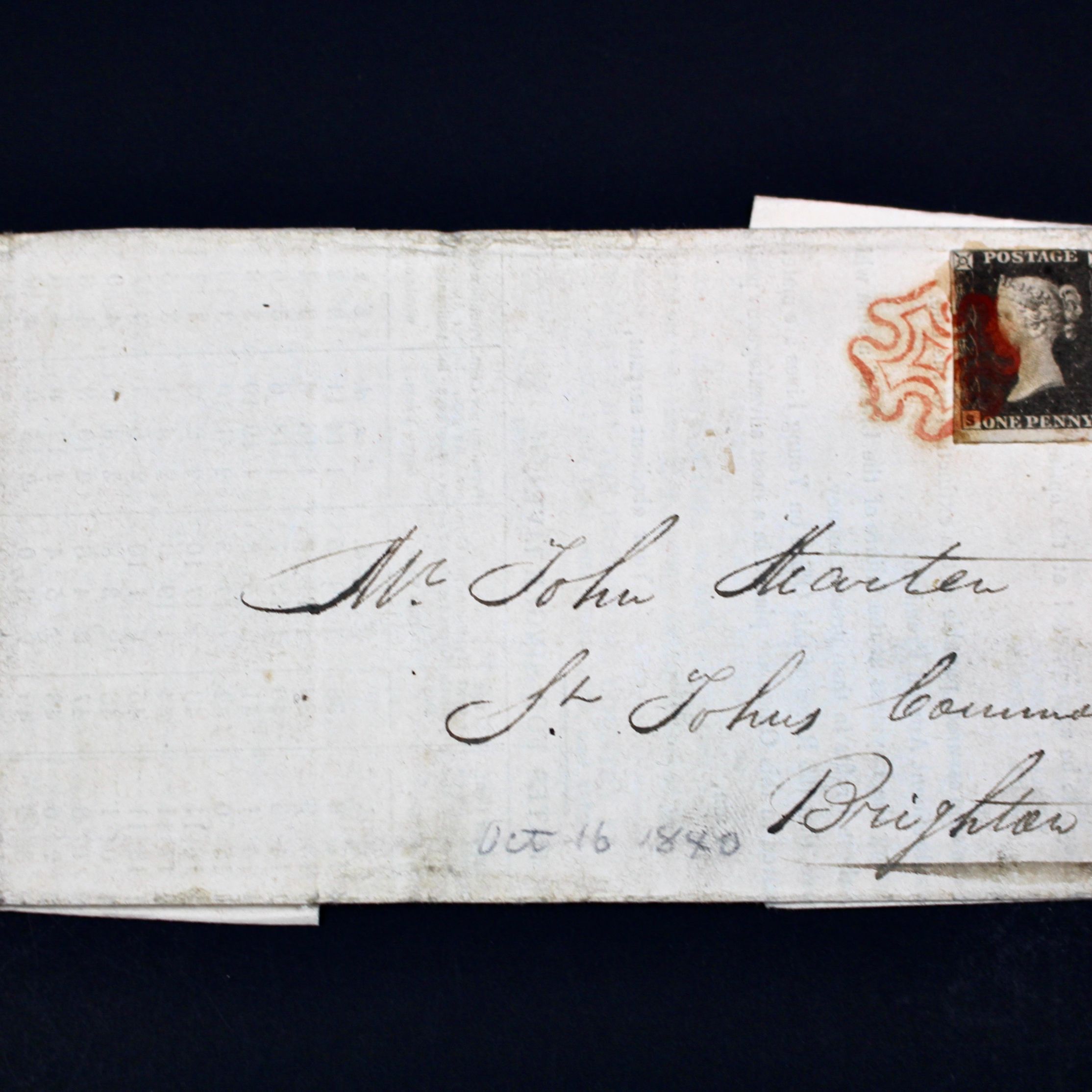 World's First Postage Stamp "Penny Black" on Postal Cover, 1840 | EBTH